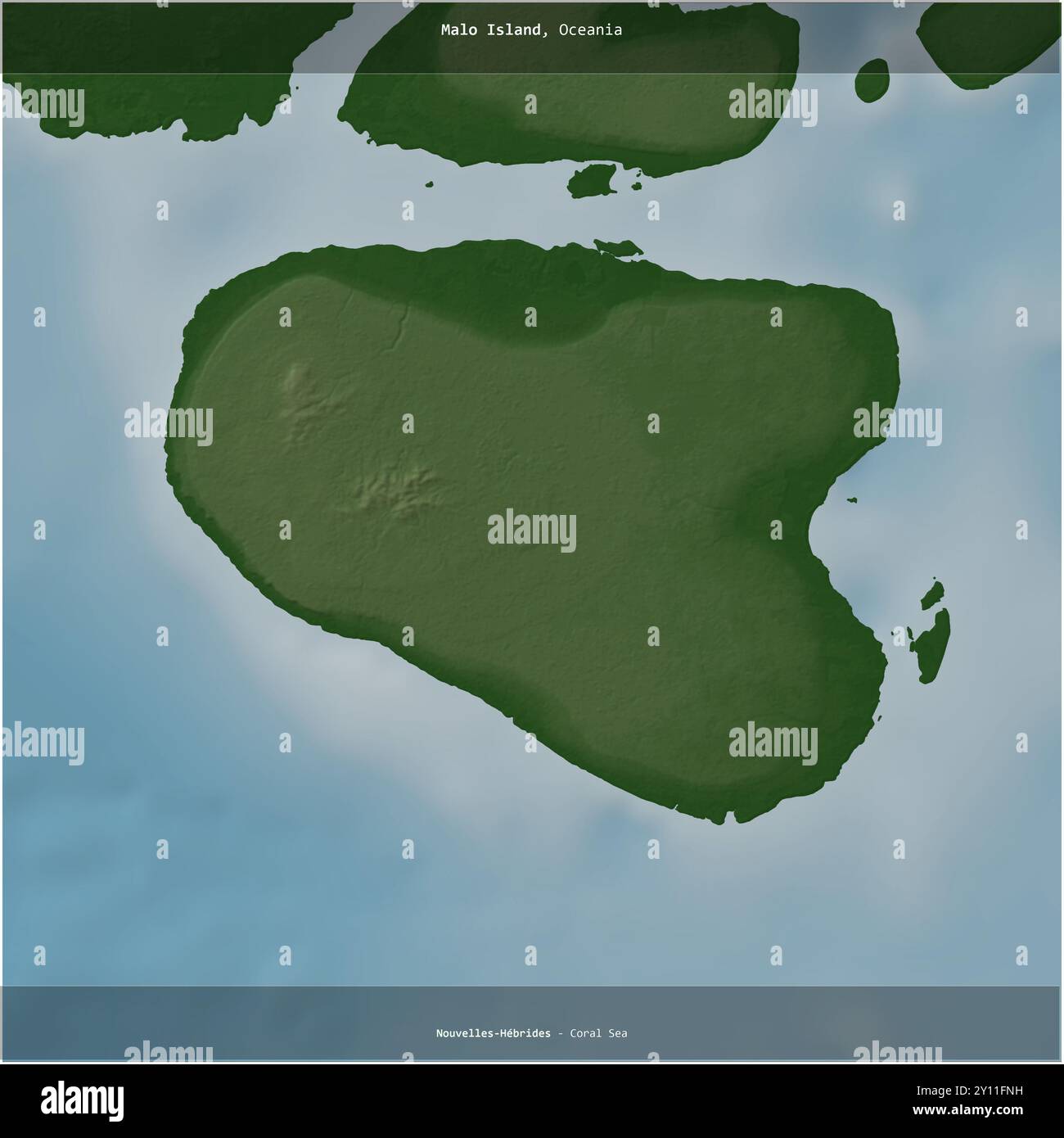 Malo Island in the Coral Sea, belonging to Vanuatu, cropped to square ...