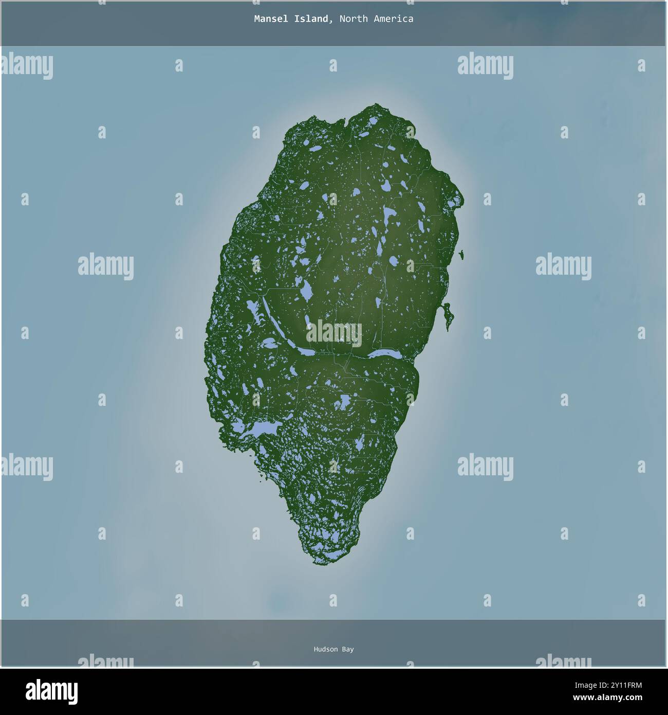 Mansel Island in the Hudson Bay, belonging to Canada, cropped to square ...