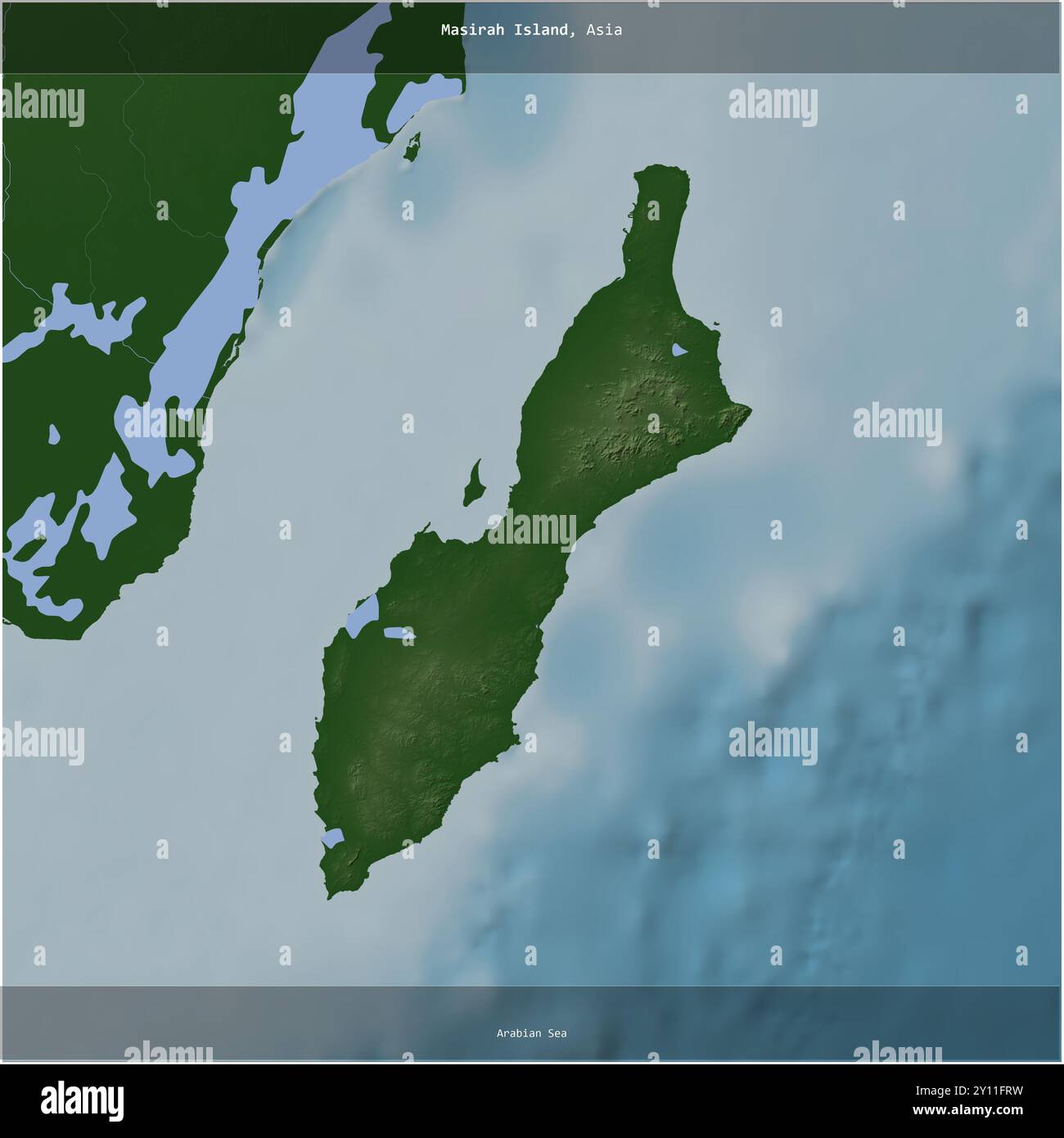 Masirah Island in the Arabian Sea, belonging to Oman, cropped to square ...