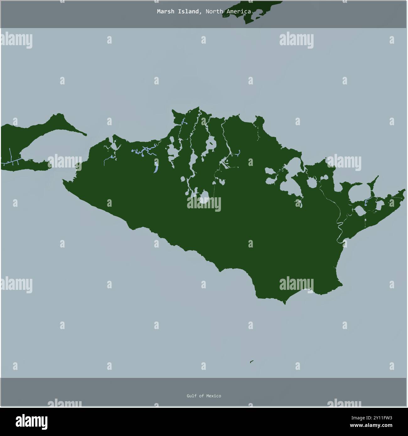 Marsh Island in the Gulf of Mexico, belonging to United States, cropped ...