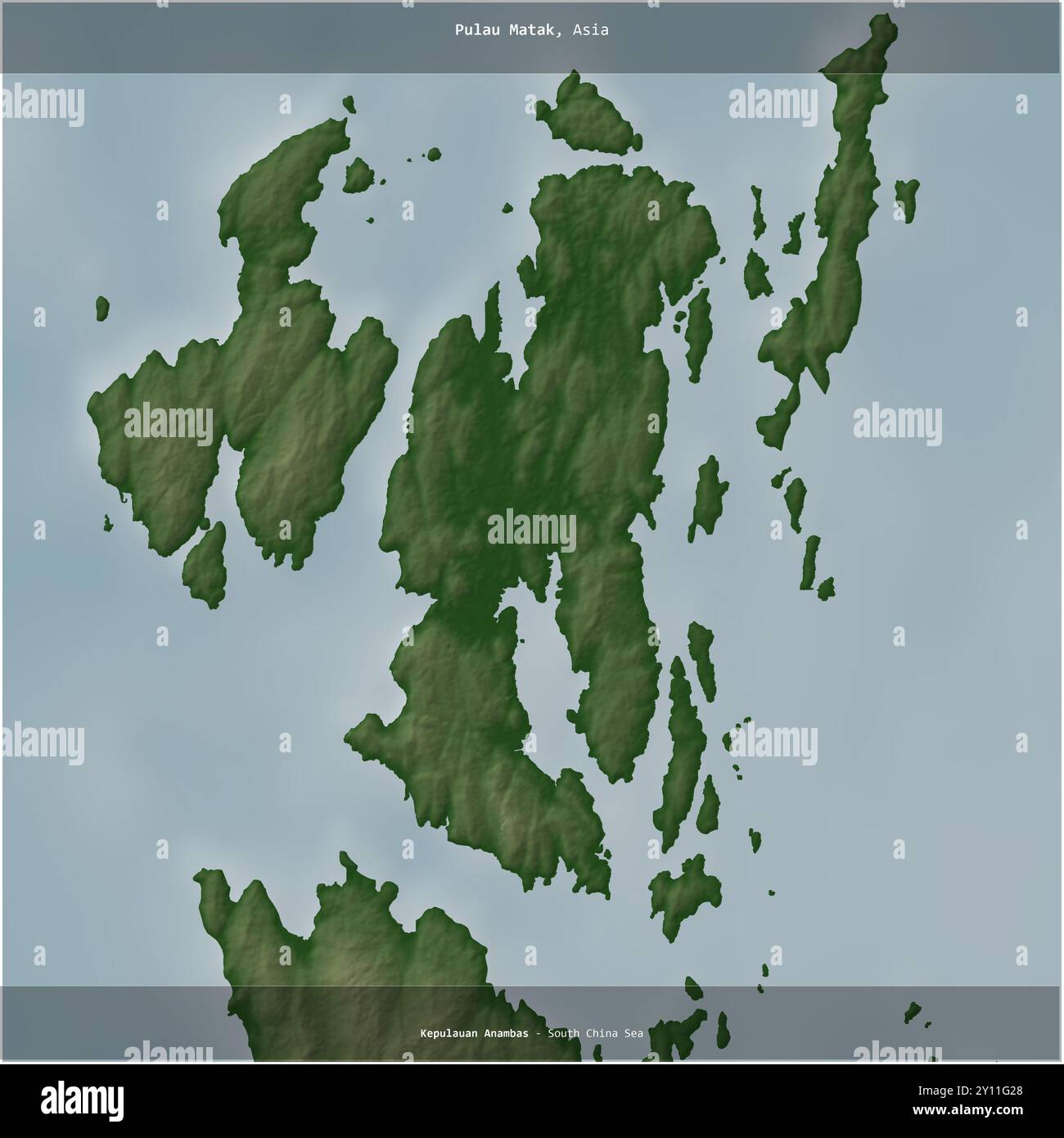 Pulau Matak in the South China Sea, belonging to Indonesia, cropped to ...