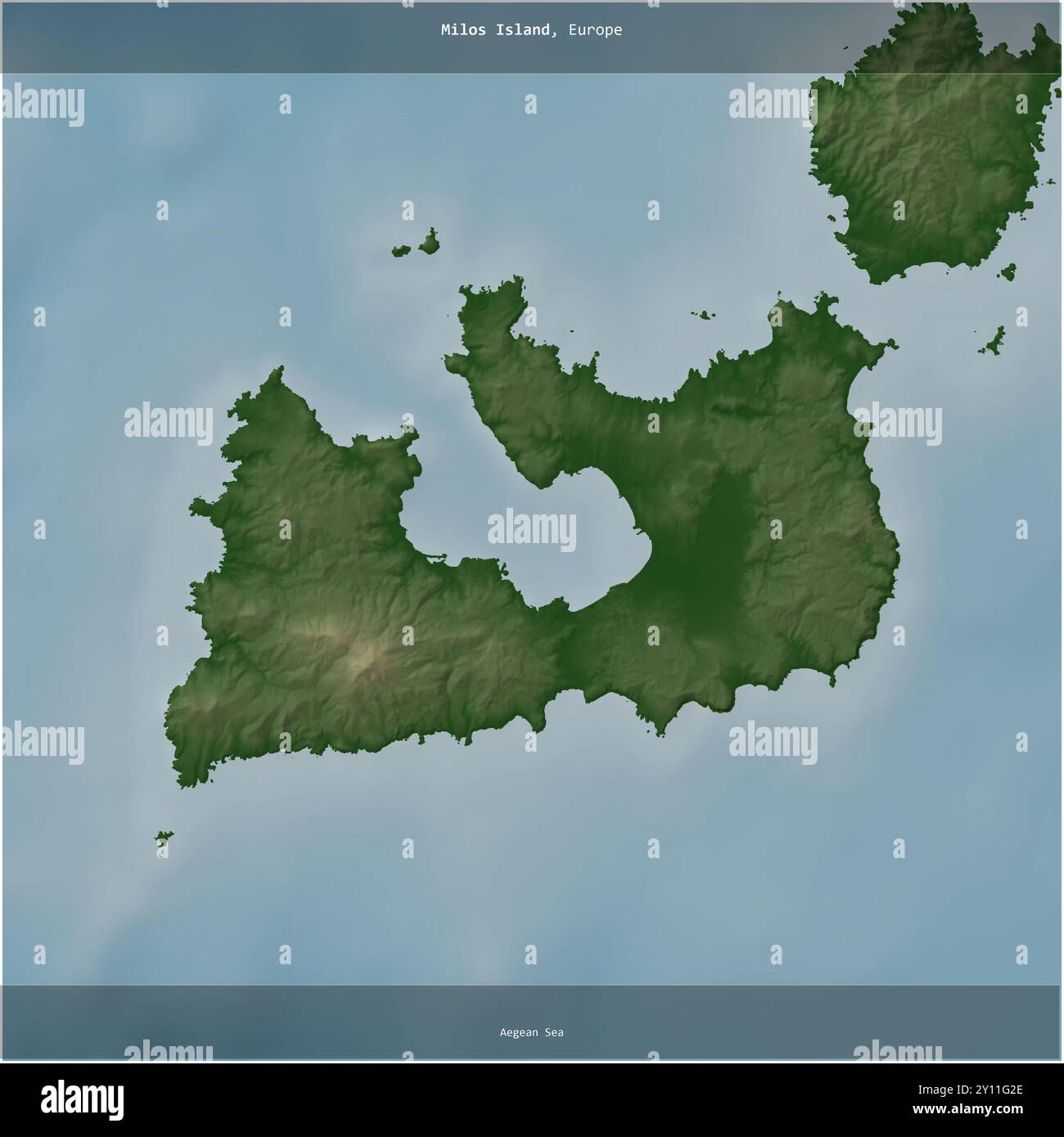 Milos Island in the Aegean Sea, belonging to Greece, cropped to square ...