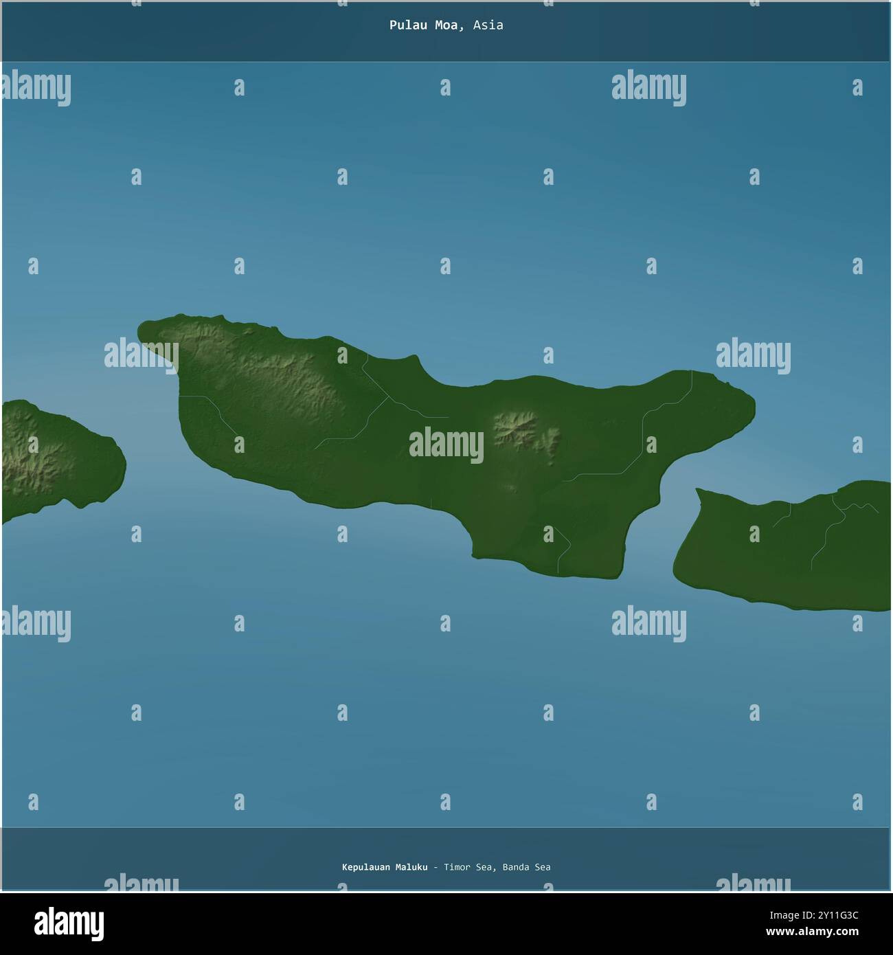 Pulau Moa in the Timor Sea, belonging to Indonesia, cropped to square ...