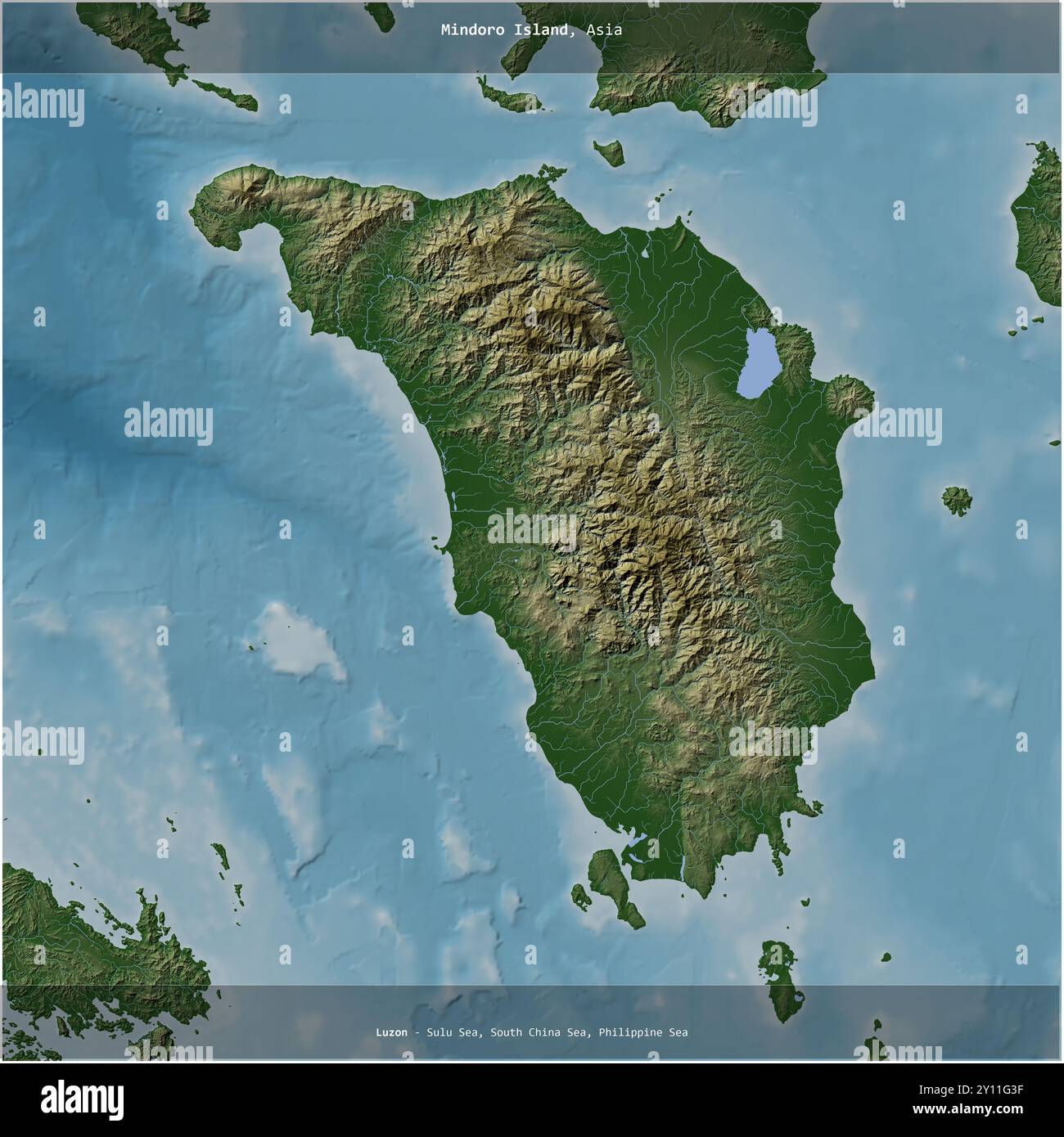 Mindoro Island in the Sulu Sea, belonging to Philippines, cropped to ...