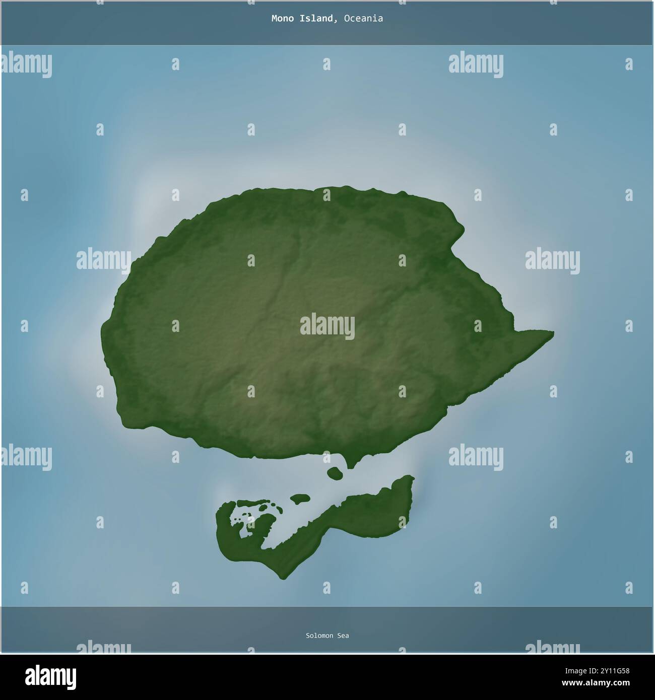 Mono Island in the Solomon Sea, belonging to Solomon Islands, cropped ...