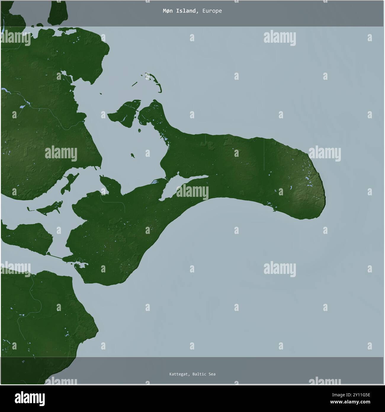 Mn Island in the Kattegat, belonging to Denmark, cropped to square on a ...