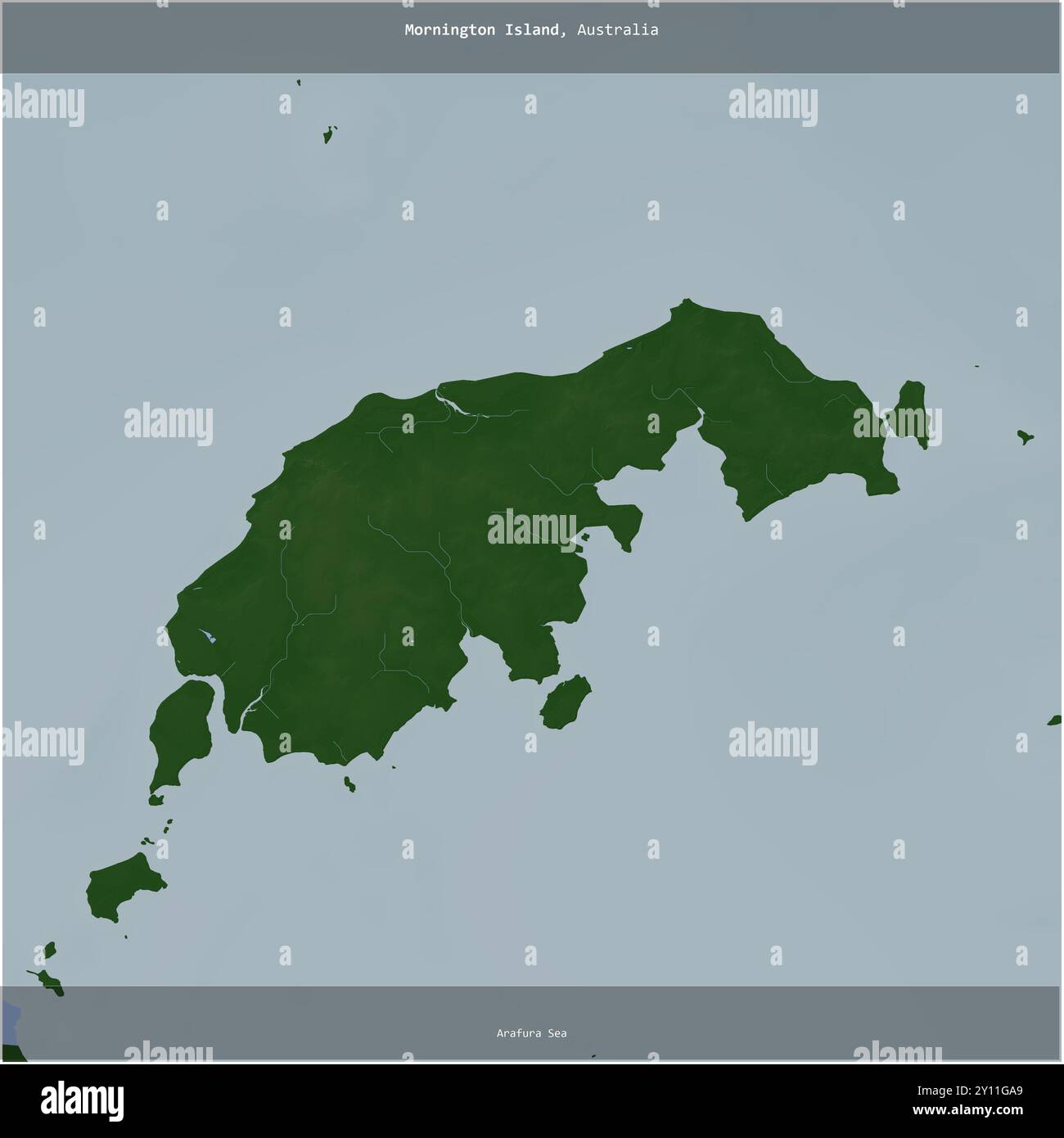 Mornington Island in the Arafura Sea, belonging to Australia, cropped ...