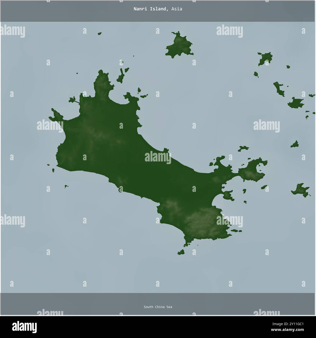 Nanri Island in the South China Sea, belonging to China, cropped to ...