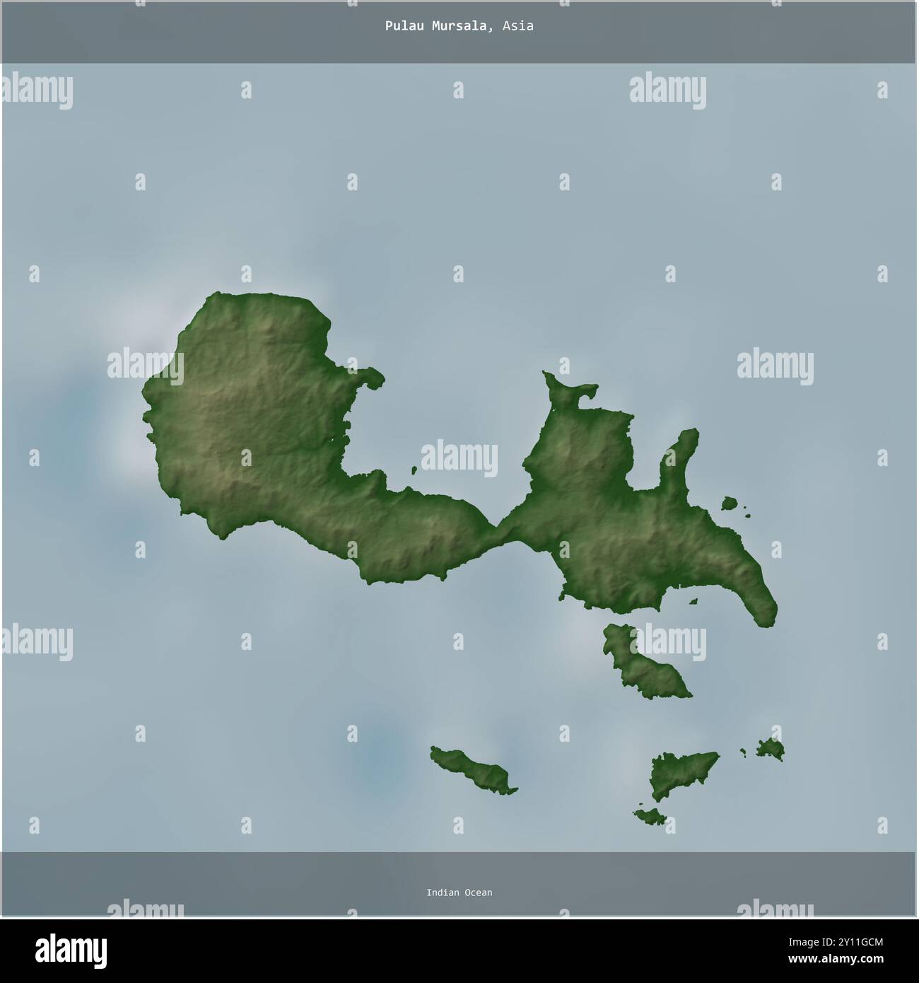 Pulau Mursala in the Indian Ocean, belonging to Indonesia, cropped to ...