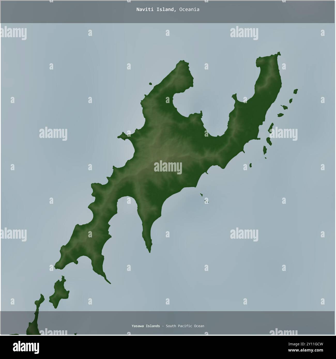 Naviti Island in the South Pacific Ocean, belonging to Fiji, cropped to ...