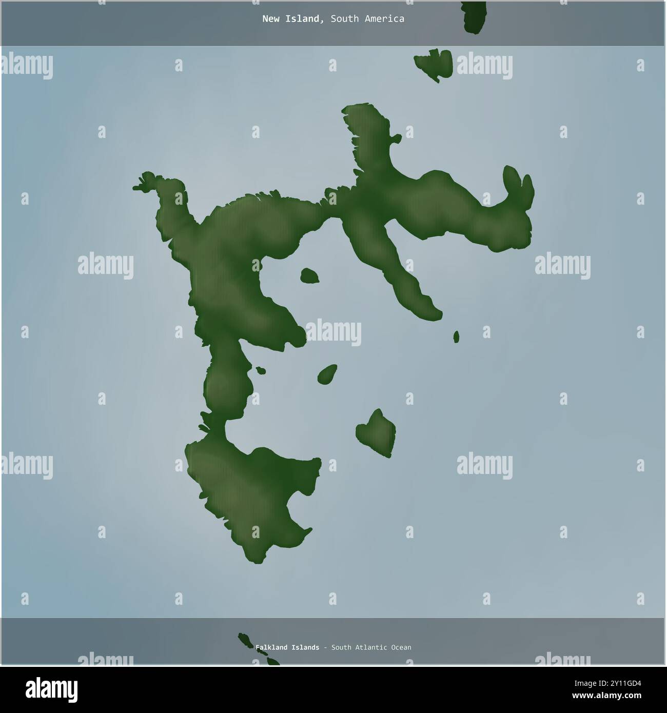 New Island in the South Atlantic Ocean, belonging to Falkland Islands, cropped to square on a ...