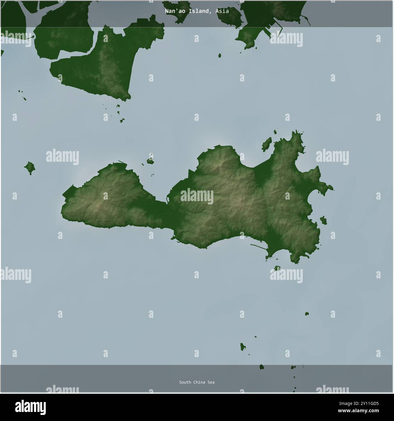 Nan'ao Island in the South China Sea, belonging to China, cropped to ...