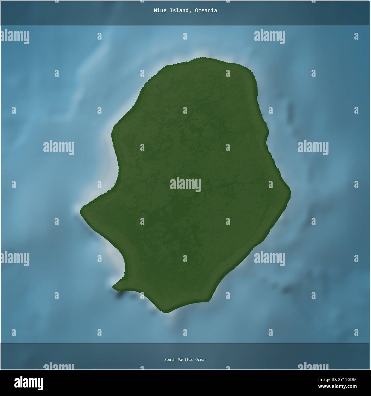 Niue Island in the South Pacific Ocean, belonging to Niue, cropped to ...