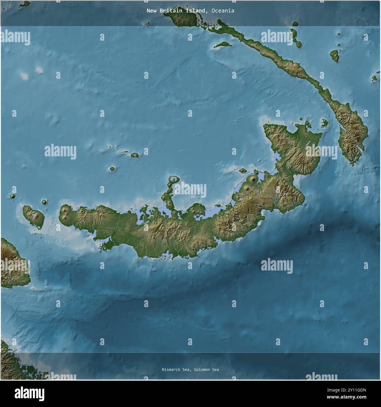 New Britain Island in the Solomon Sea, belonging to Papua New Guinea ...