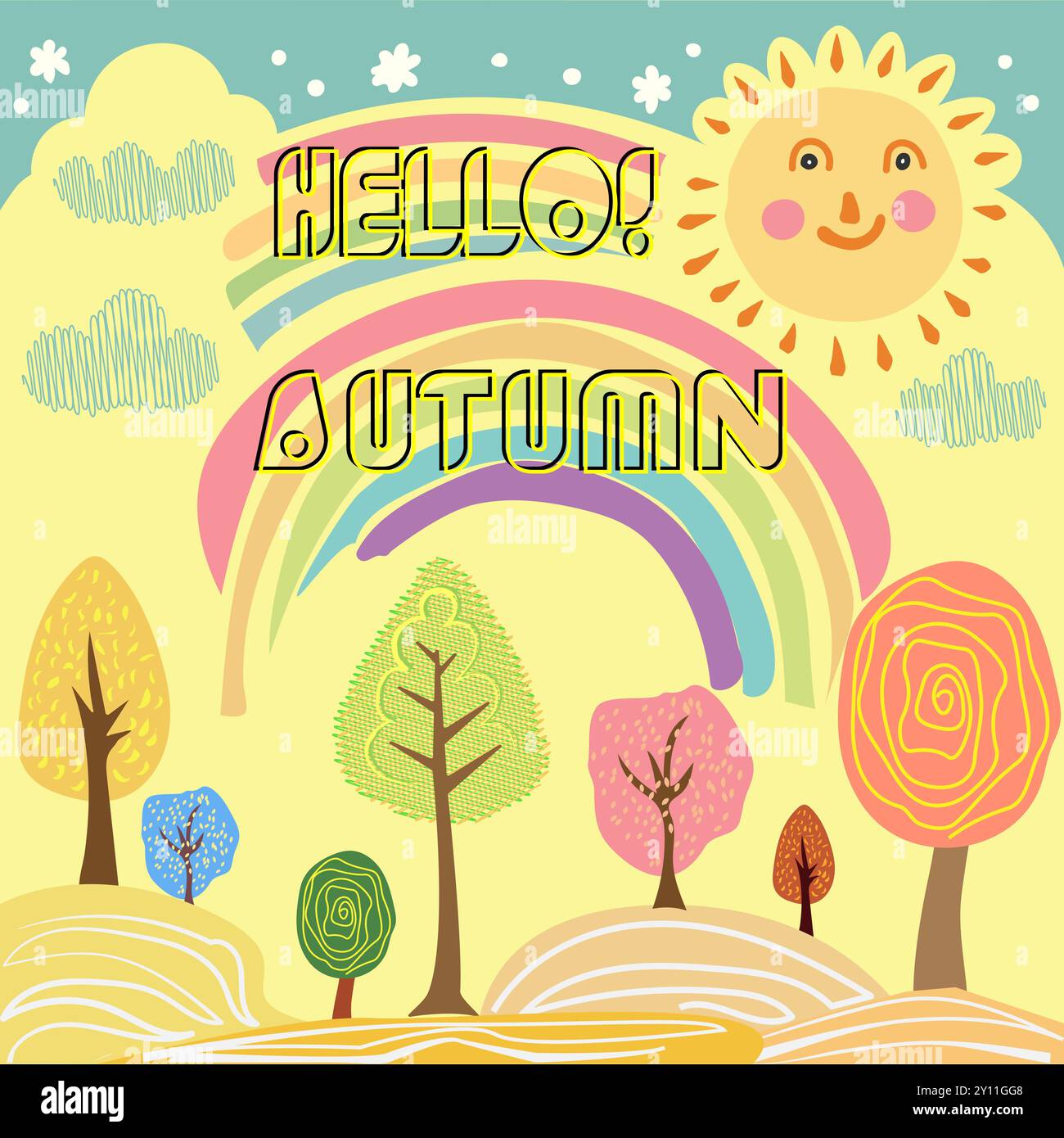 Stylized landscape features Stock Vector Images - Alamy