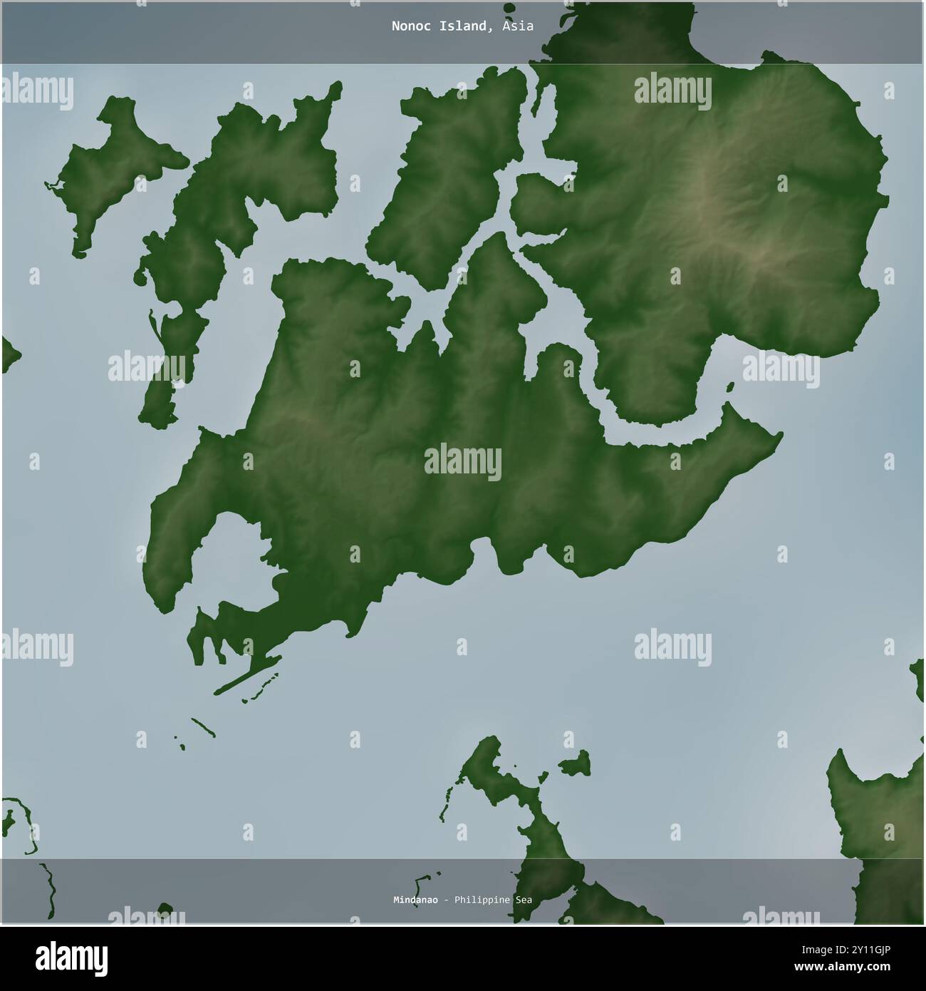 Nonoc Island in the Philippine Sea, belonging to Philippines, cropped ...