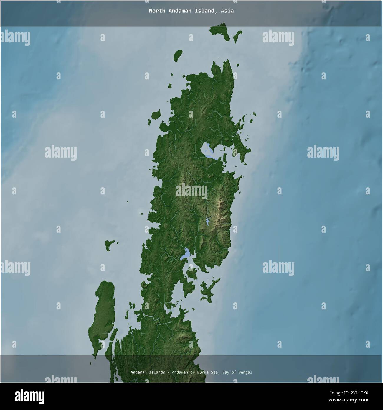 North Andaman Island in the Bay of Bengal, belonging to India, cropped ...