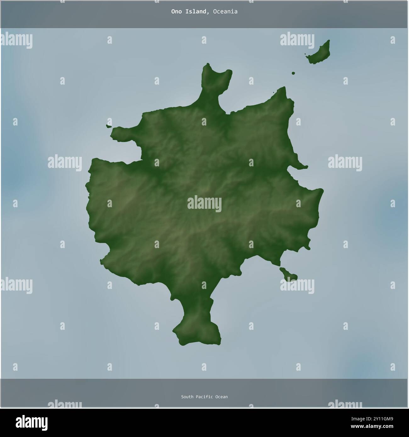 Ono Island in the South Pacific Ocean, belonging to Fiji, cropped to ...