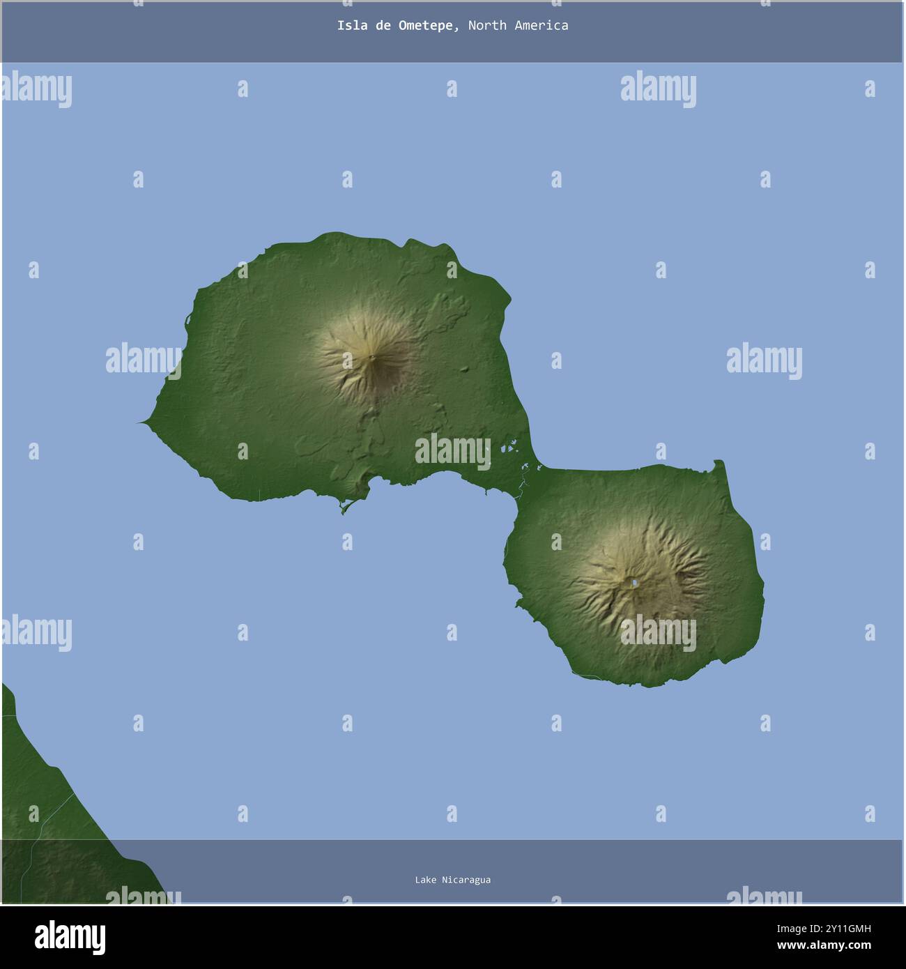 Isla de Ometepe in the Lake Nicaragua, belonging to Nicaragua, cropped ...