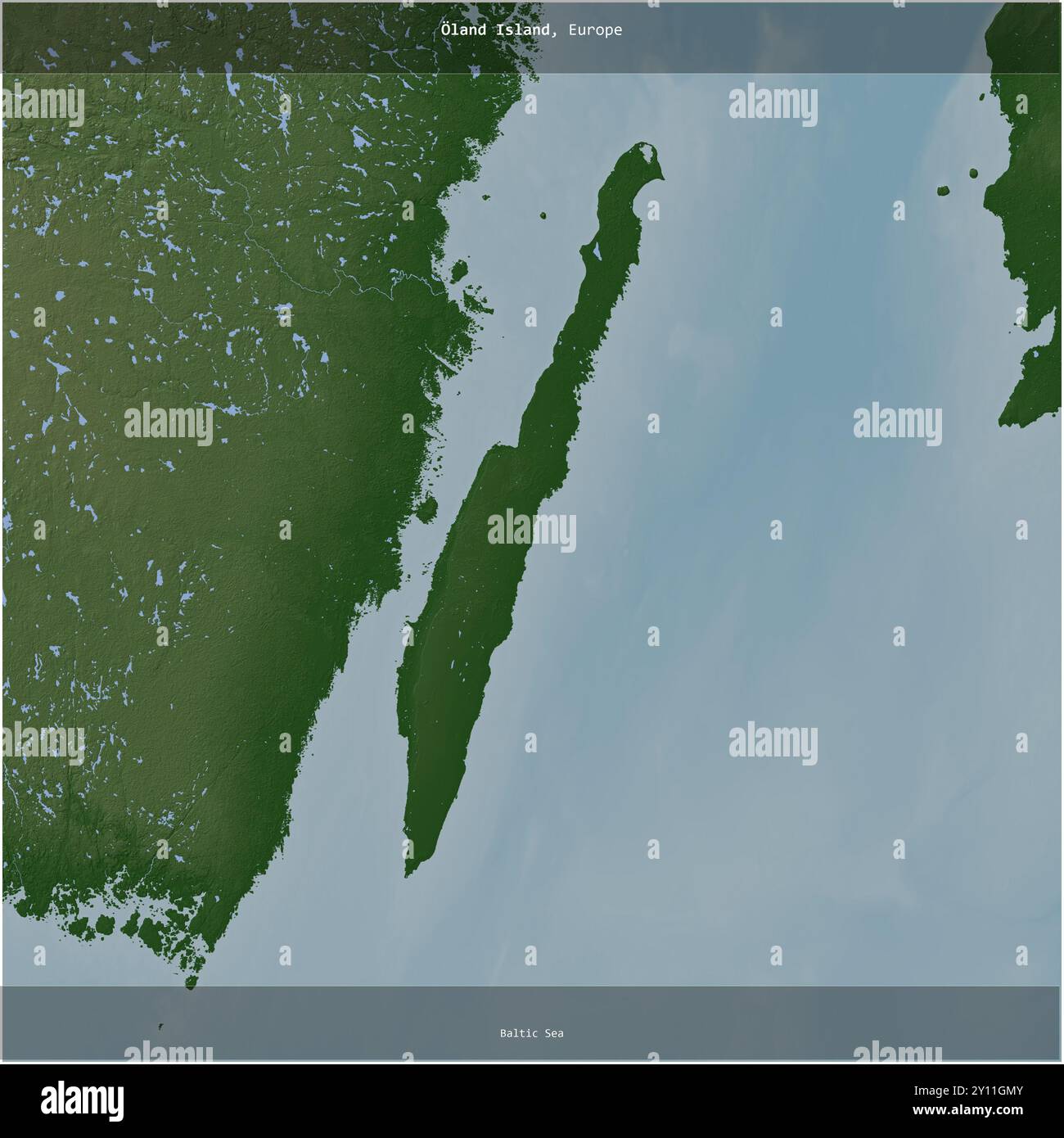 Oland Island in the Baltic Sea, belonging to Sweden, cropped to square ...