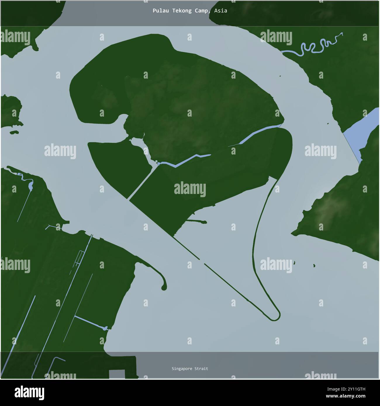 Pulau Tekong Camp in the Singapore Strait, belonging to Singapore ...