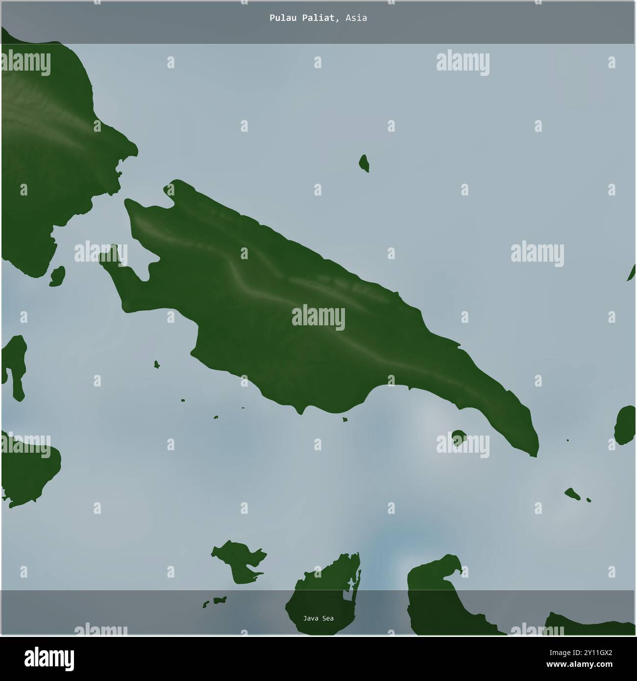 Pulau Paliat in the Java Sea, belonging to Indonesia, cropped to square ...