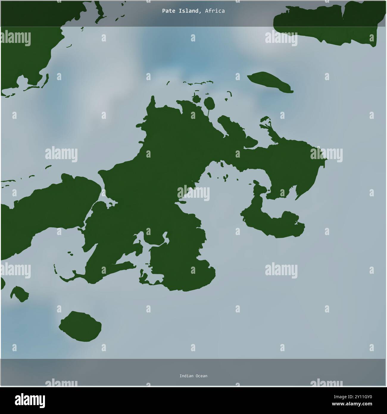 Pate Island in the Indian Ocean, belonging to Kenya, cropped to square ...