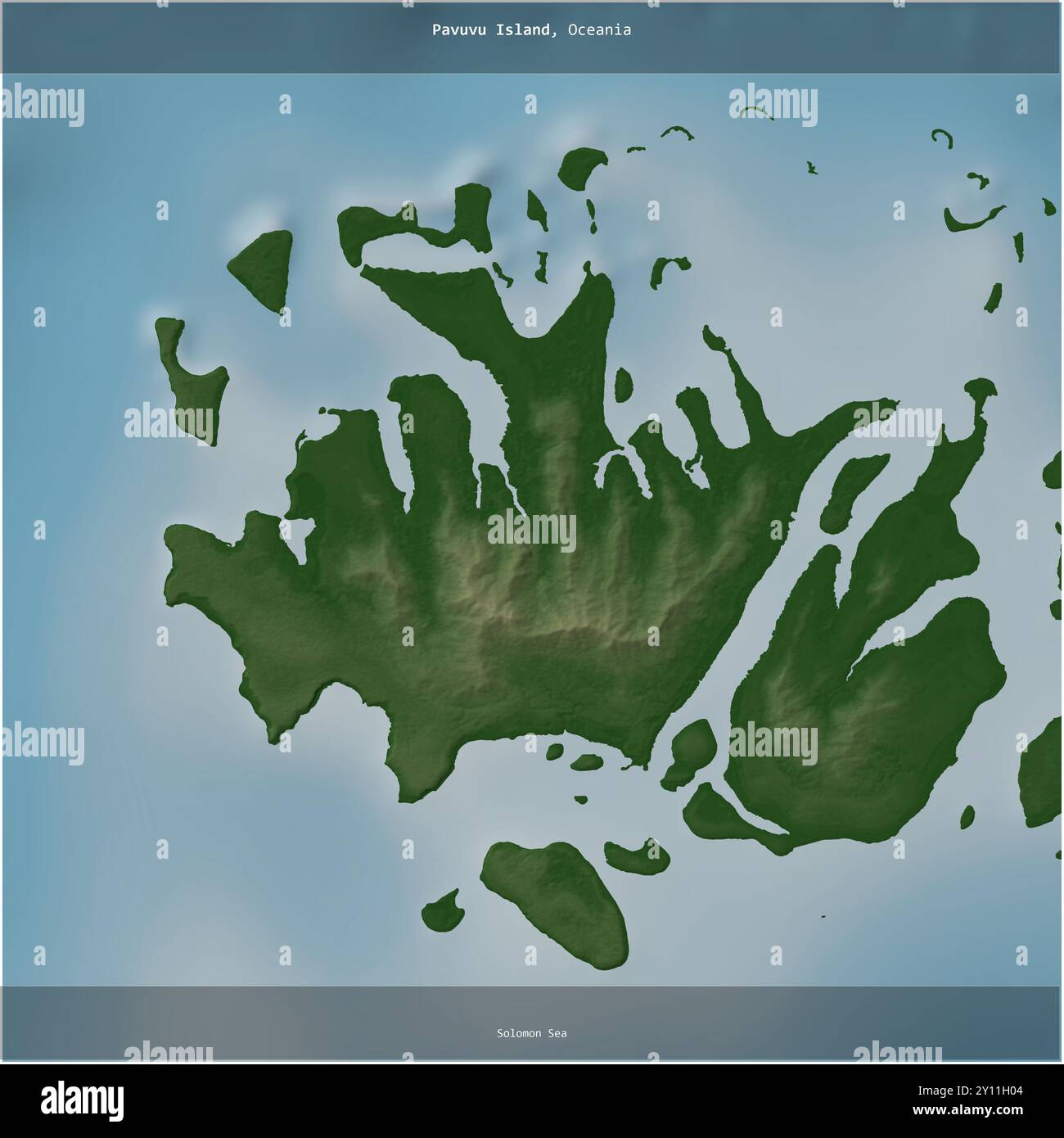 Pavuvu Island in the Solomon Sea, belonging to Solomon Islands, cropped ...