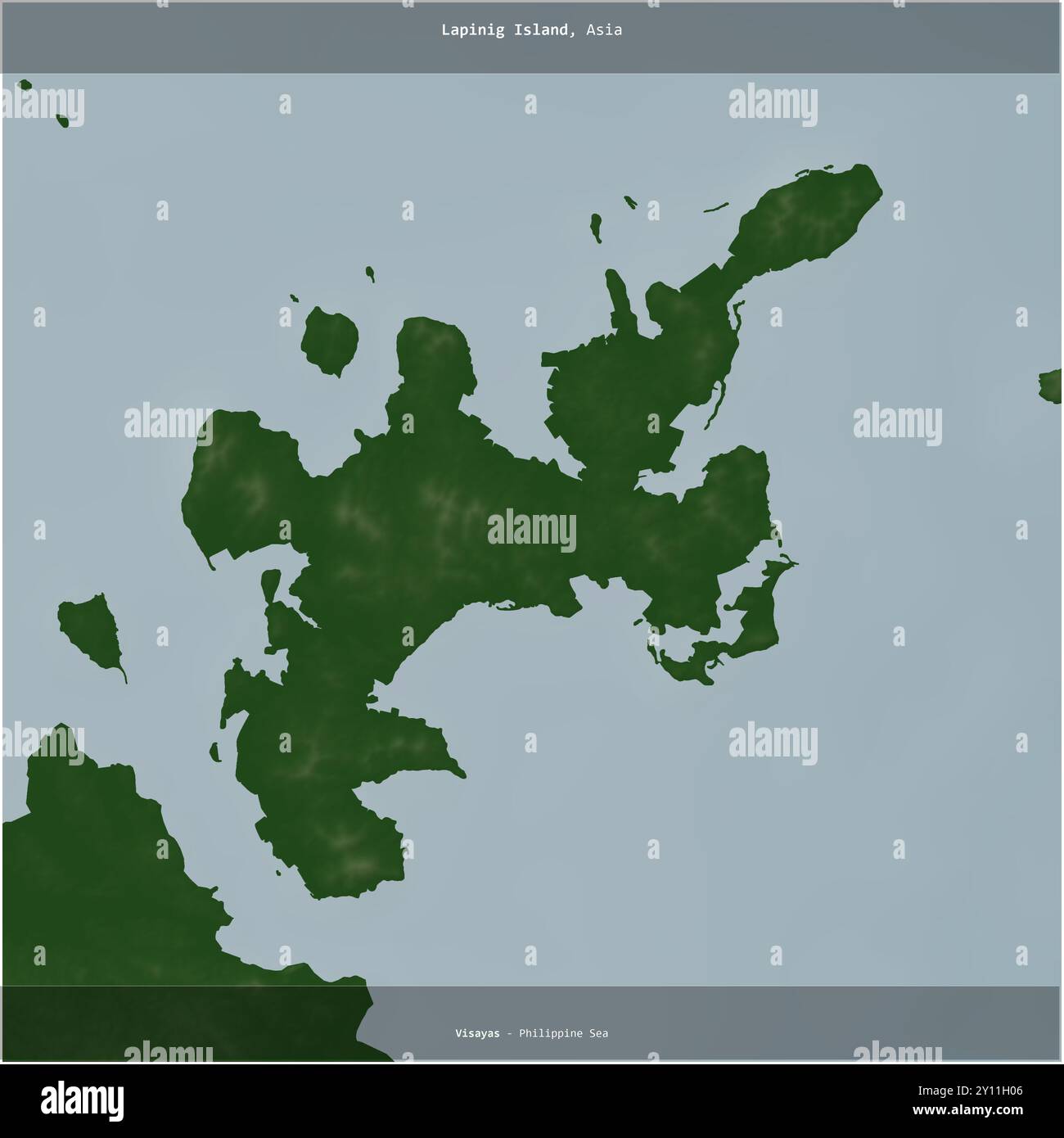 Lapinig Island in the Philippine Sea, belonging to Philippines, cropped ...
