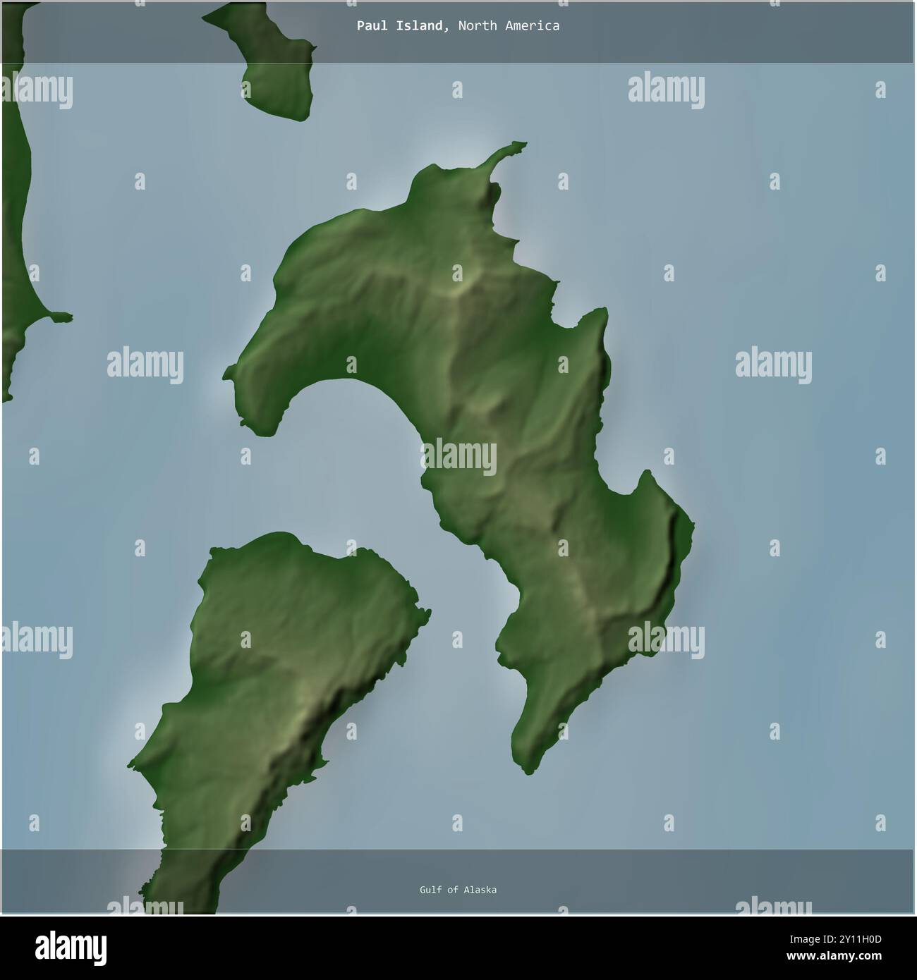 Paul Island in the Gulf of Alaska, belonging to United States, cropped ...