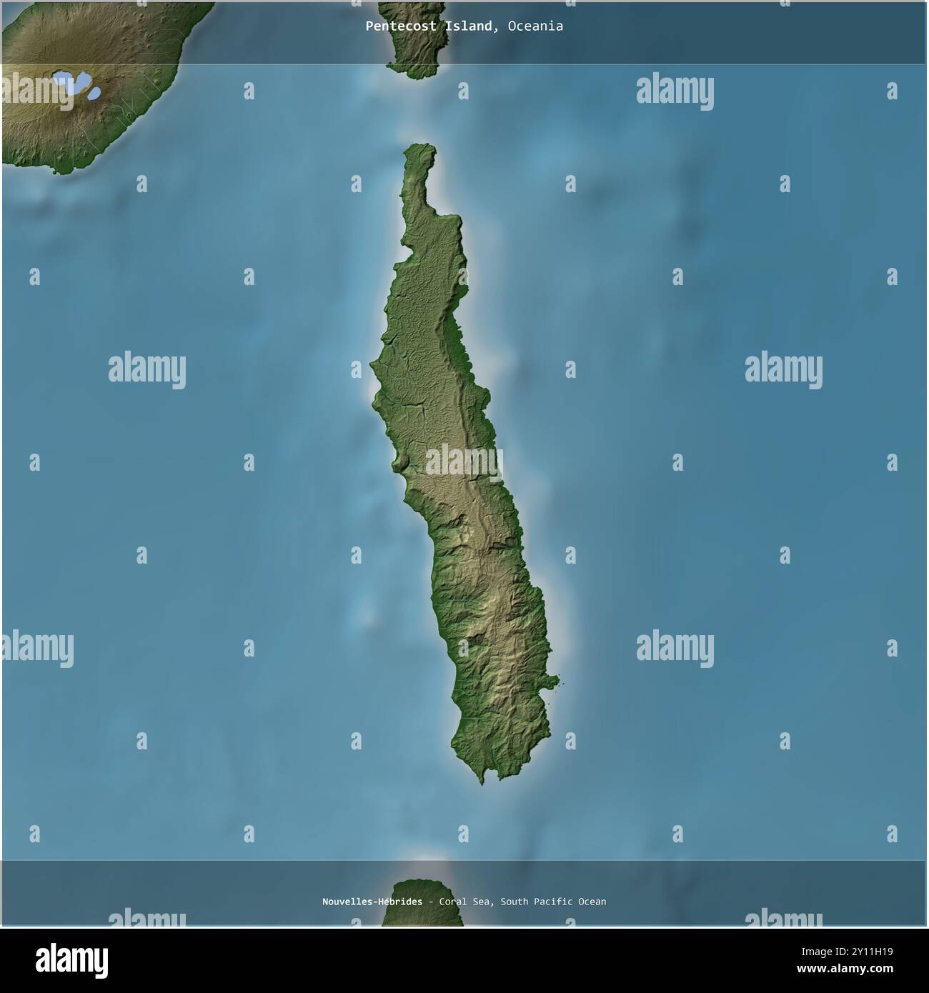 Pentecost Island in the Coral Sea, belonging to Vanuatu, cropped to ...