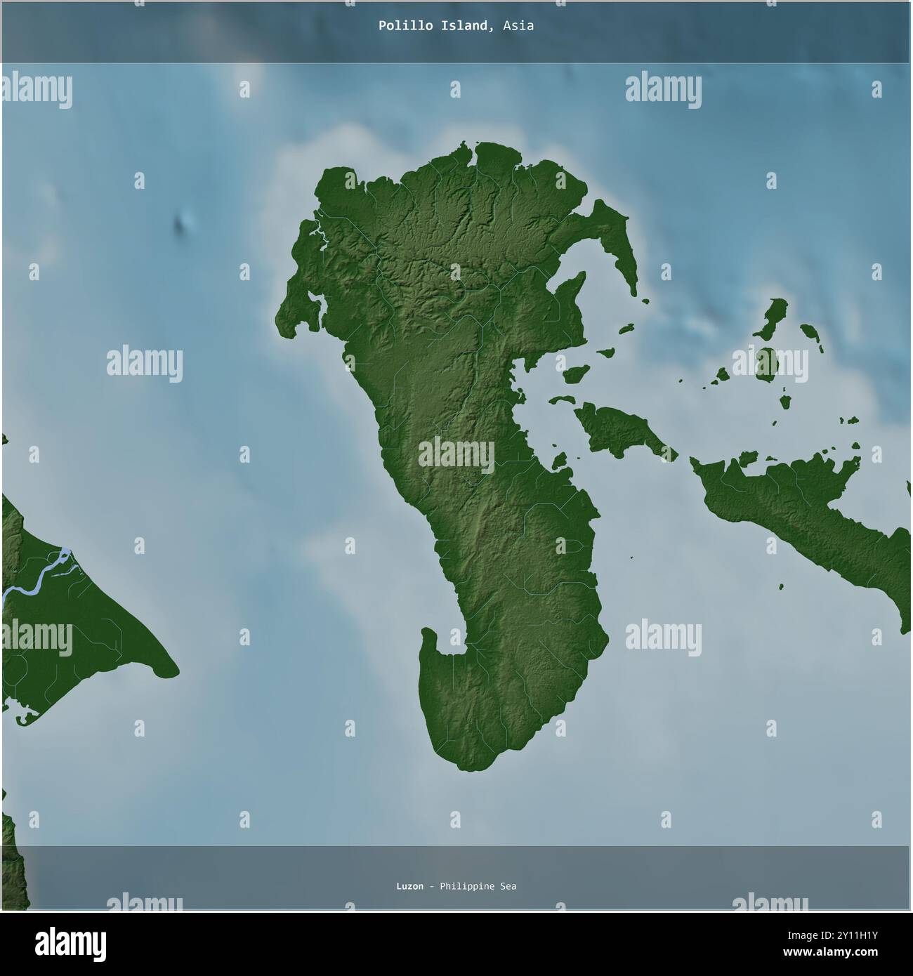 Polillo Island in the Philippine Sea, belonging to Philippines, cropped ...