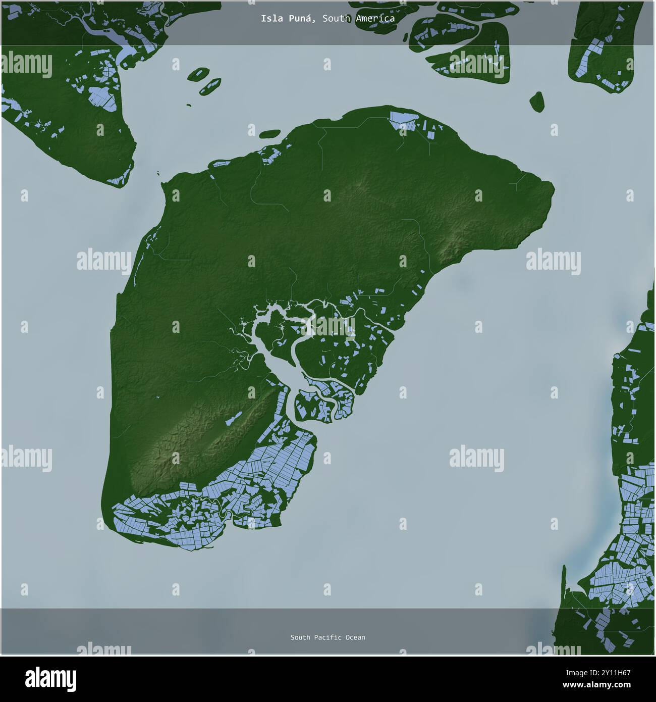 Isla Puna in the South Pacific Ocean, belonging to Ecuador, cropped to ...