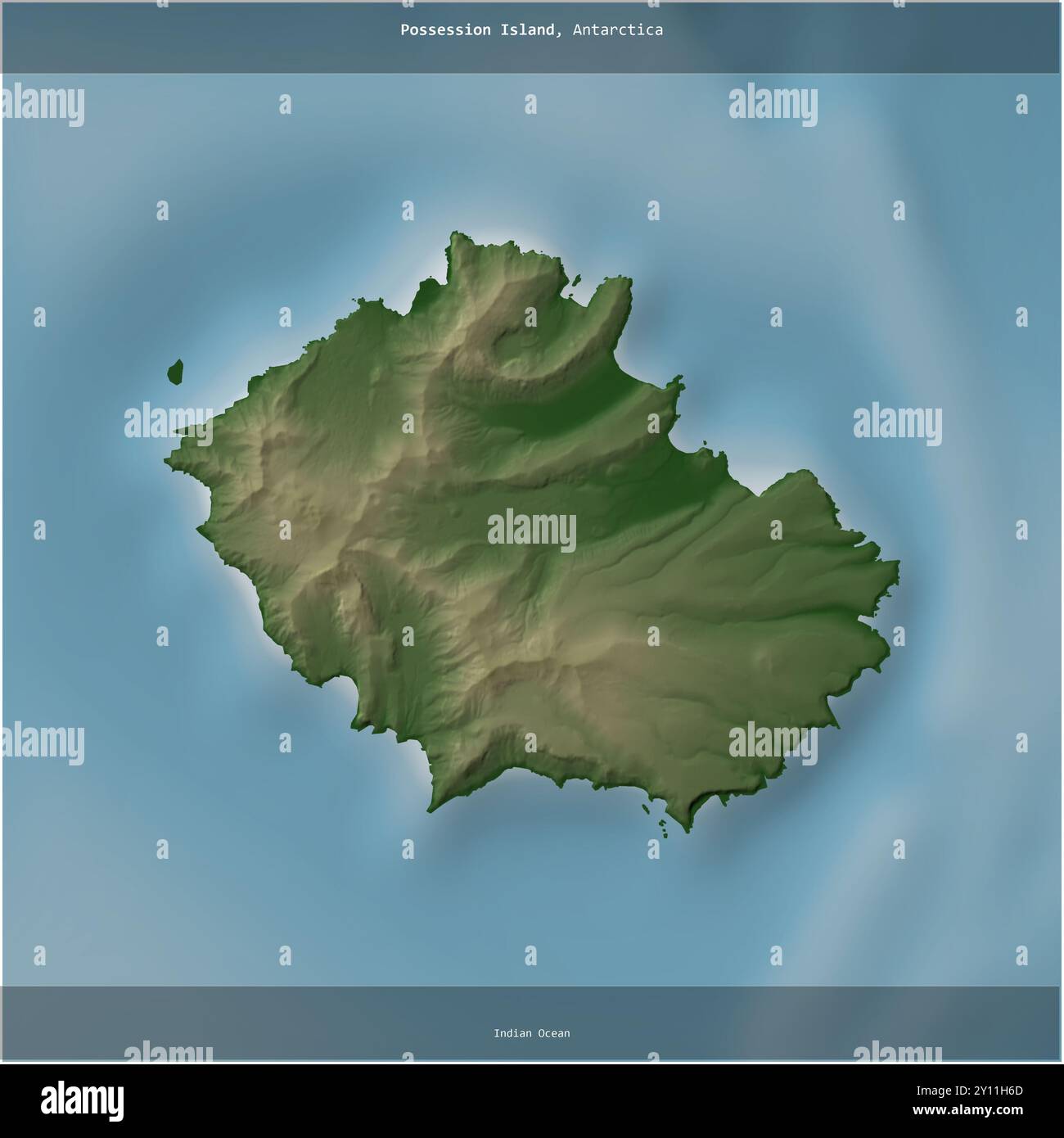 Possession Island in the Indian Ocean, belonging to France, cropped to ...