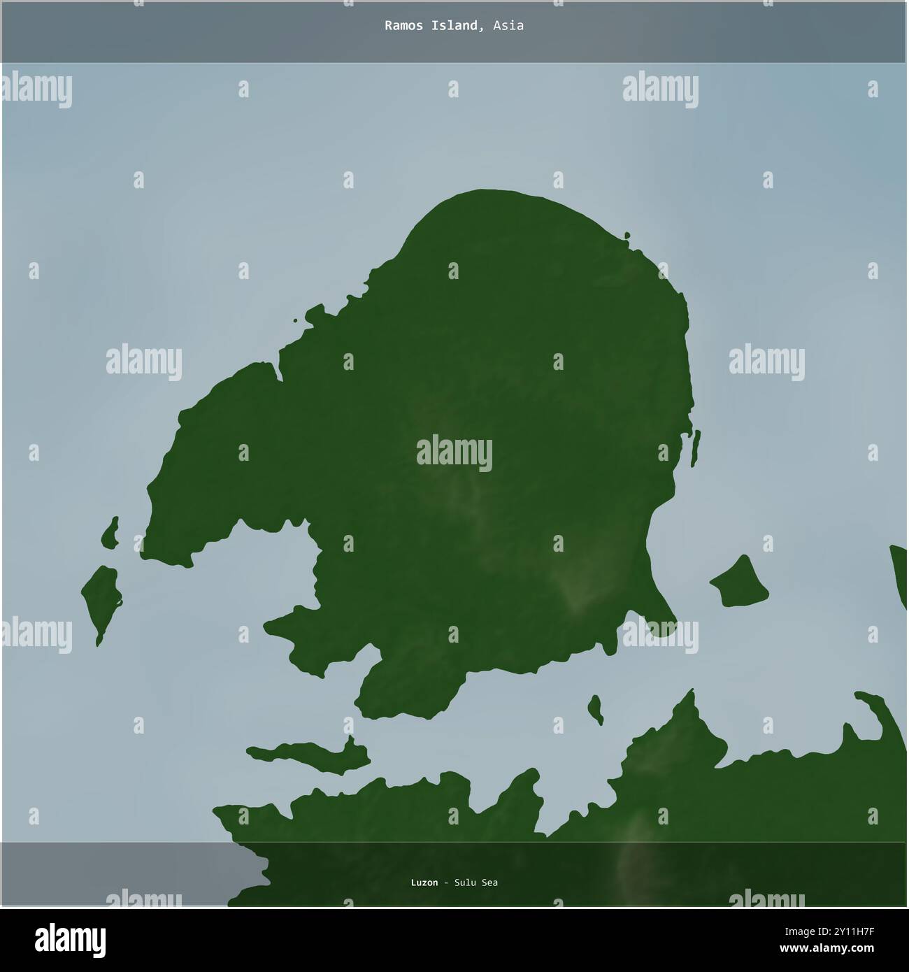 Ramos Island in the Sulu Sea, belonging to Philippines, cropped to ...