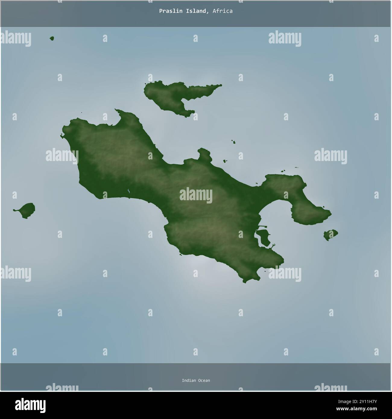 Praslin Island in the Indian Ocean, belonging to Seychelles, cropped to ...
