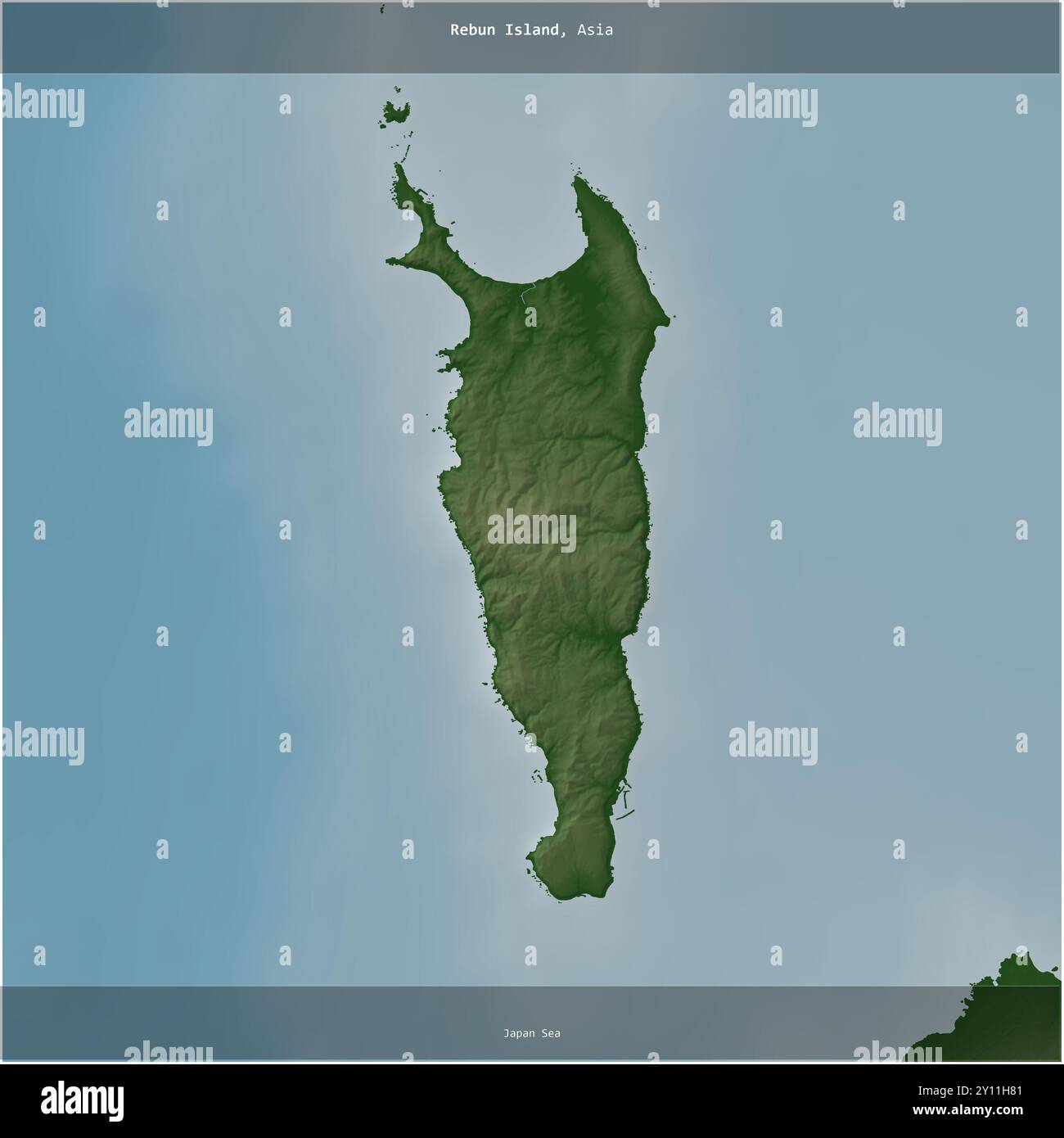 Rebun Island in the Japan Sea, belonging to Japan, cropped to square on ...