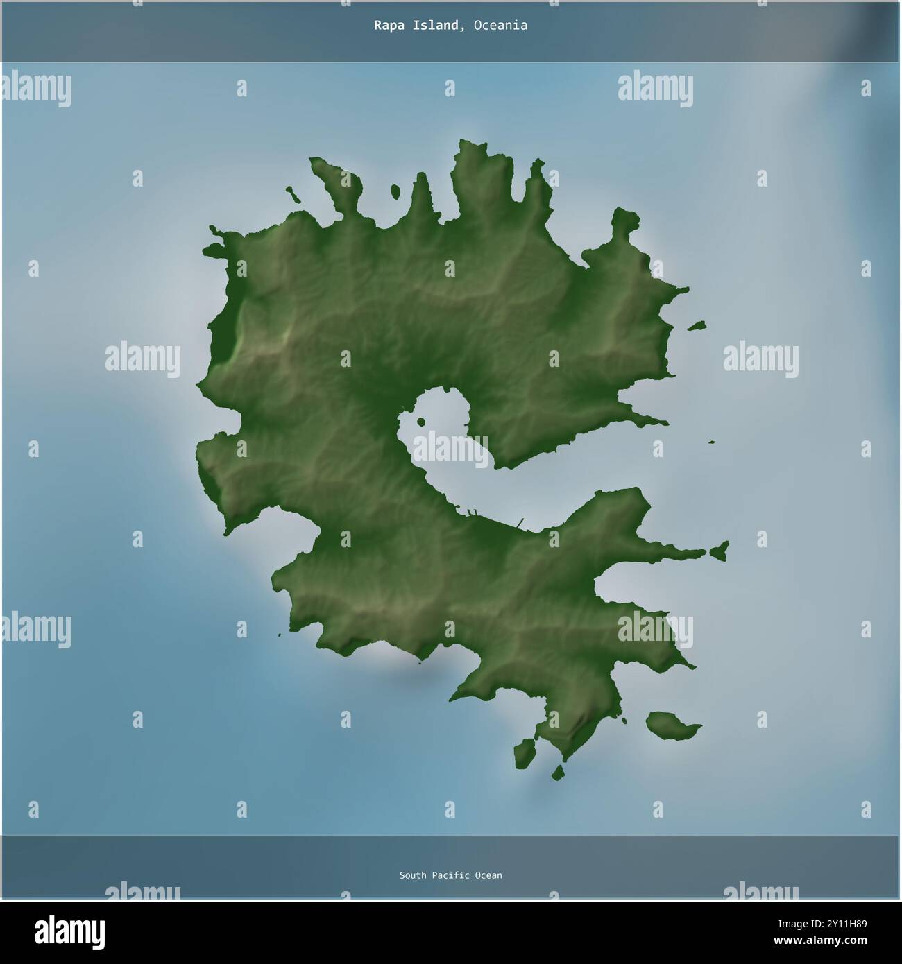 Rapa Island in the South Pacific Ocean, belonging to France, cropped to ...