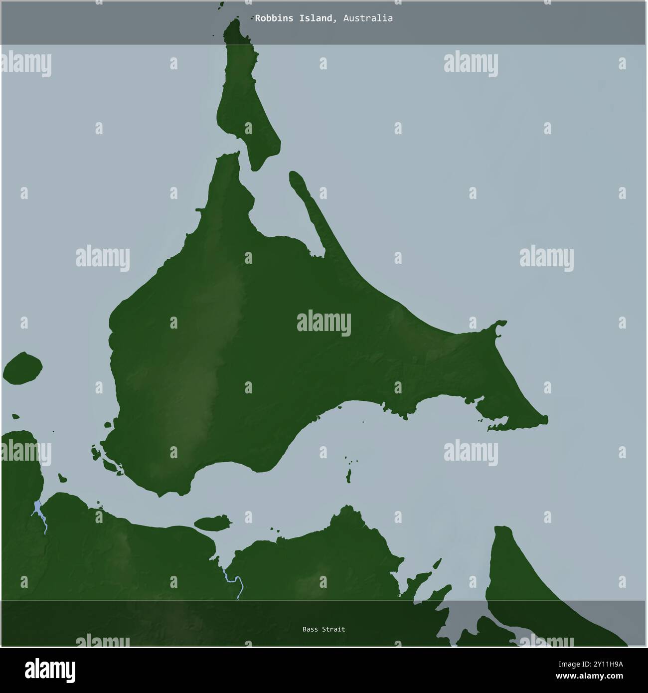 Robbins Island in the Bass Strait, belonging to Australia, cropped to ...