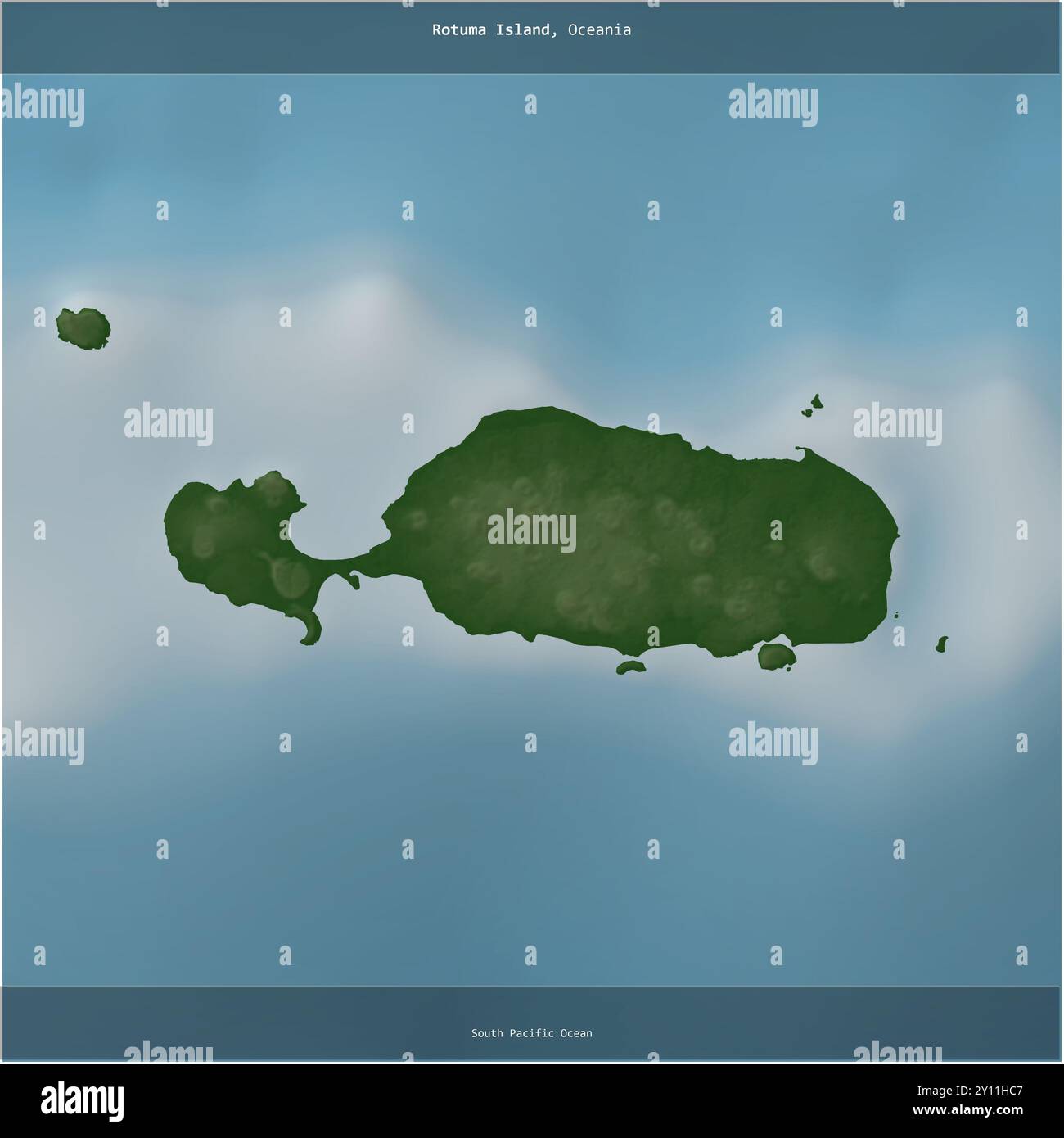 Rotuma Island in the South Pacific Ocean, belonging to Fiji, cropped to ...