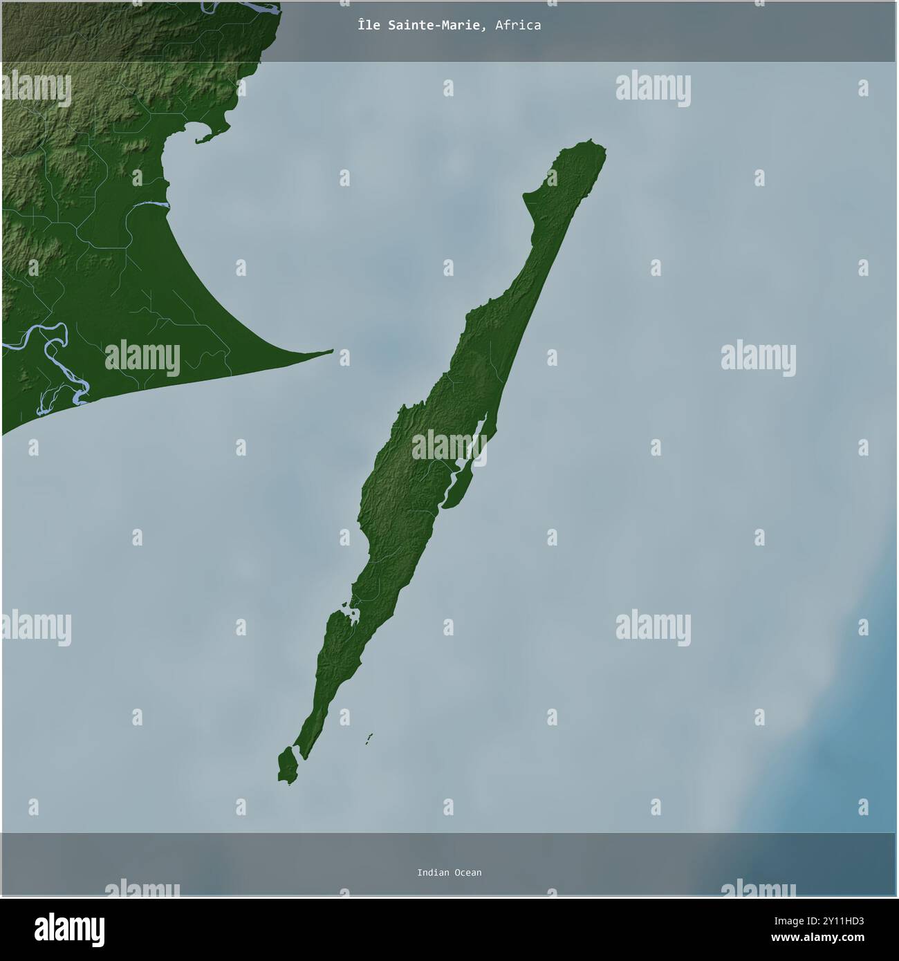 Ile Sainte-Marie in the Indian Ocean, belonging to Madagascar, cropped ...