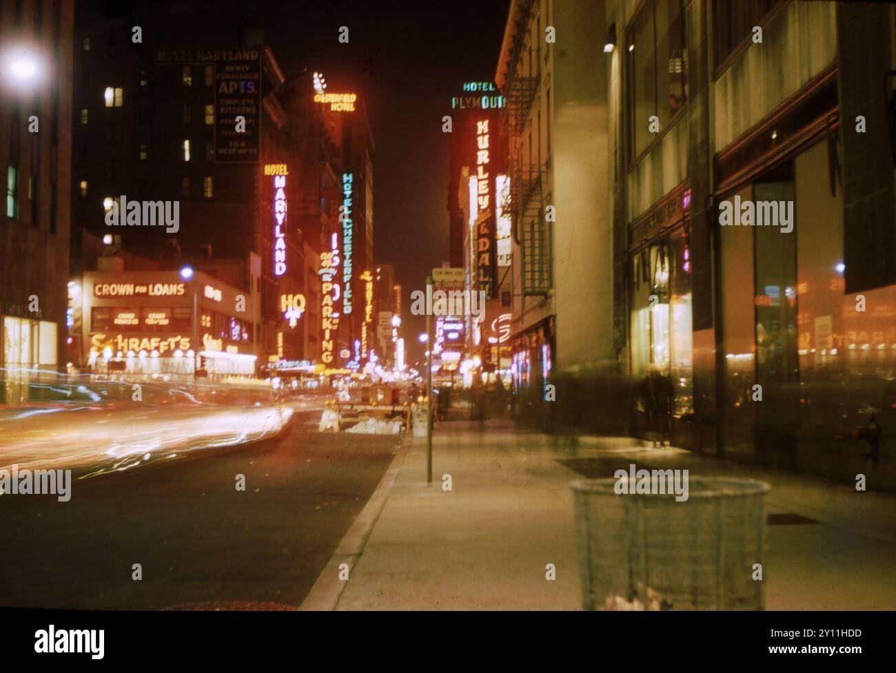 New York, New York - Circa 1959: A view up 49th Street in New York City ...