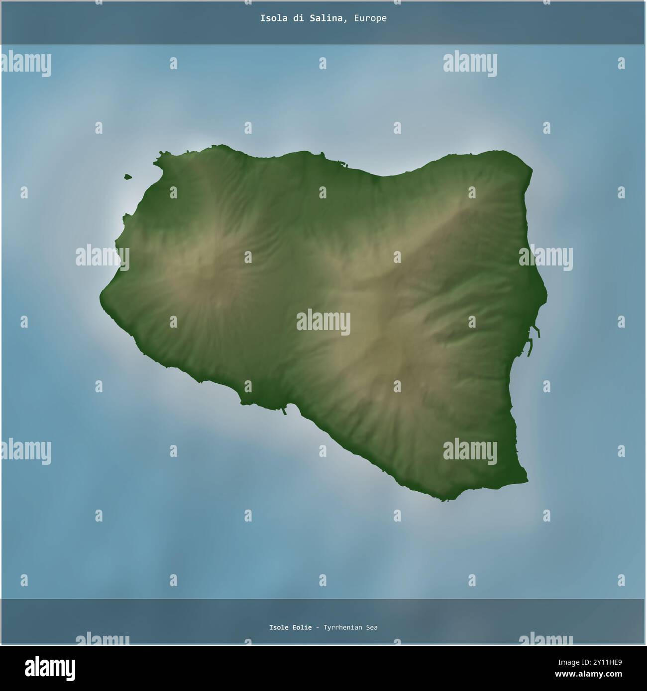 Isola di Salina in the Tyrrhenian Sea, belonging to Italy, cropped to ...