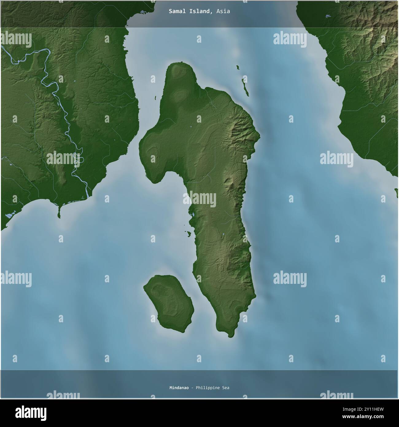 Samal Island in the Philippine Sea, belonging to Philippines, cropped ...