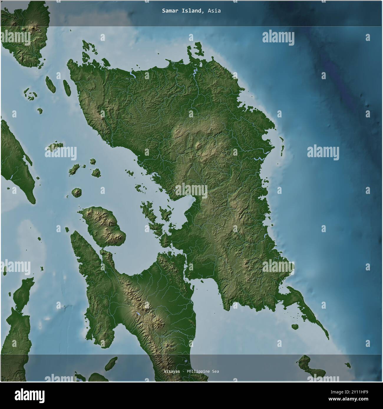 Samar Island in the Philippine Sea, belonging to Philippines, cropped ...