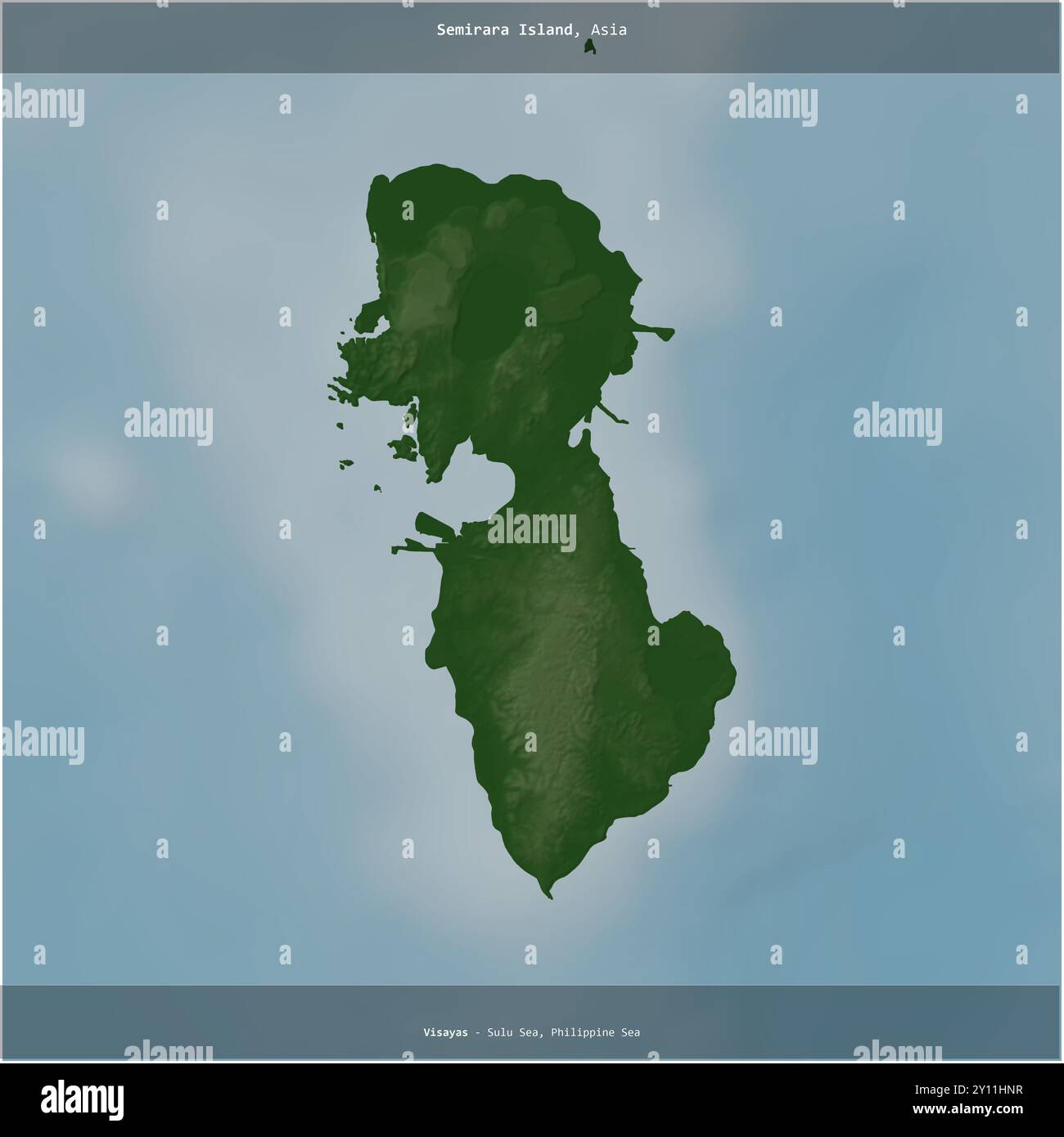 Semirara Island in the Sulu Sea, belonging to Philippines, cropped to ...