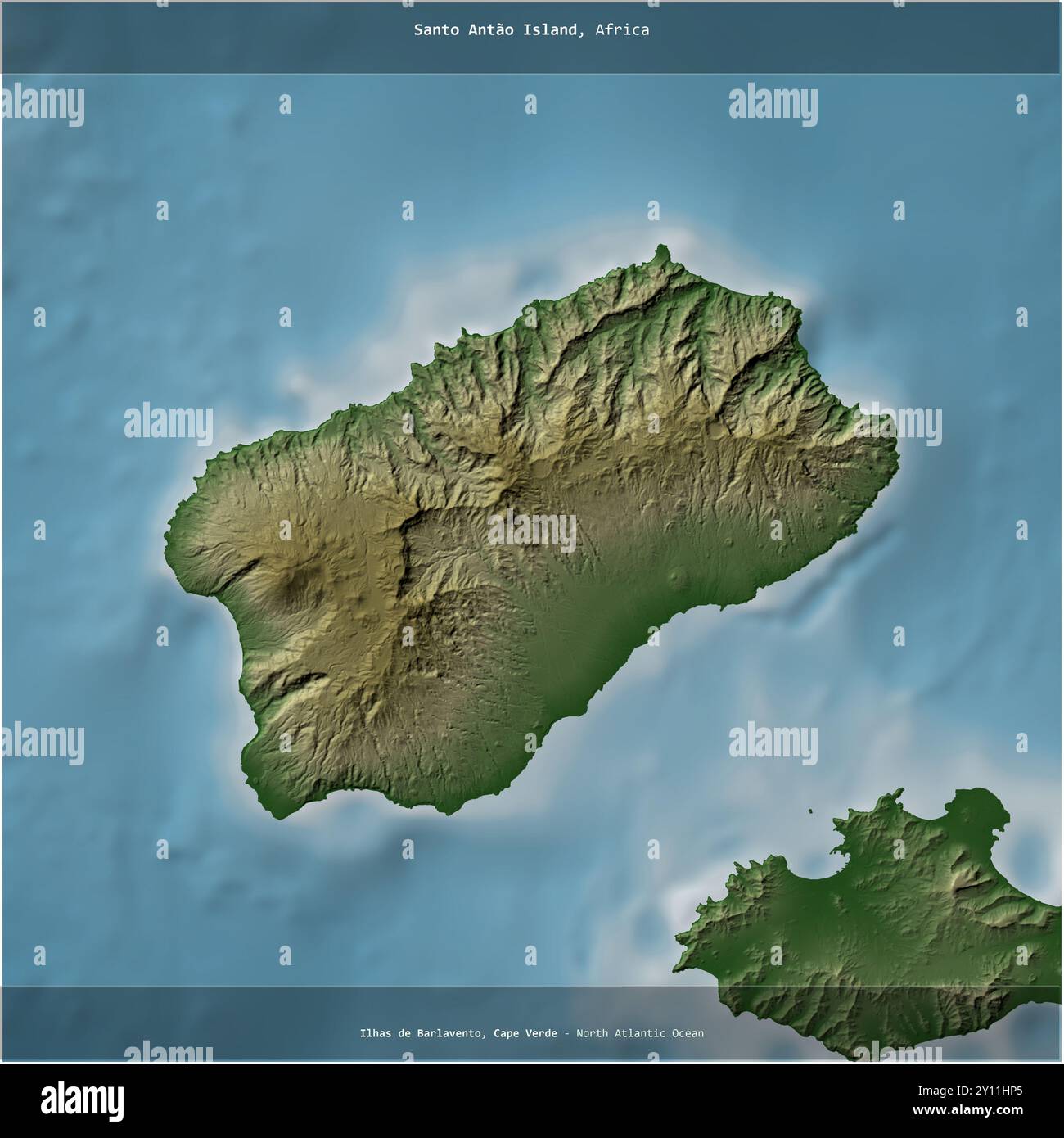 Santo Antao Island in the North Atlantic Ocean, belonging to Cape Verde, cropped to square on a ...