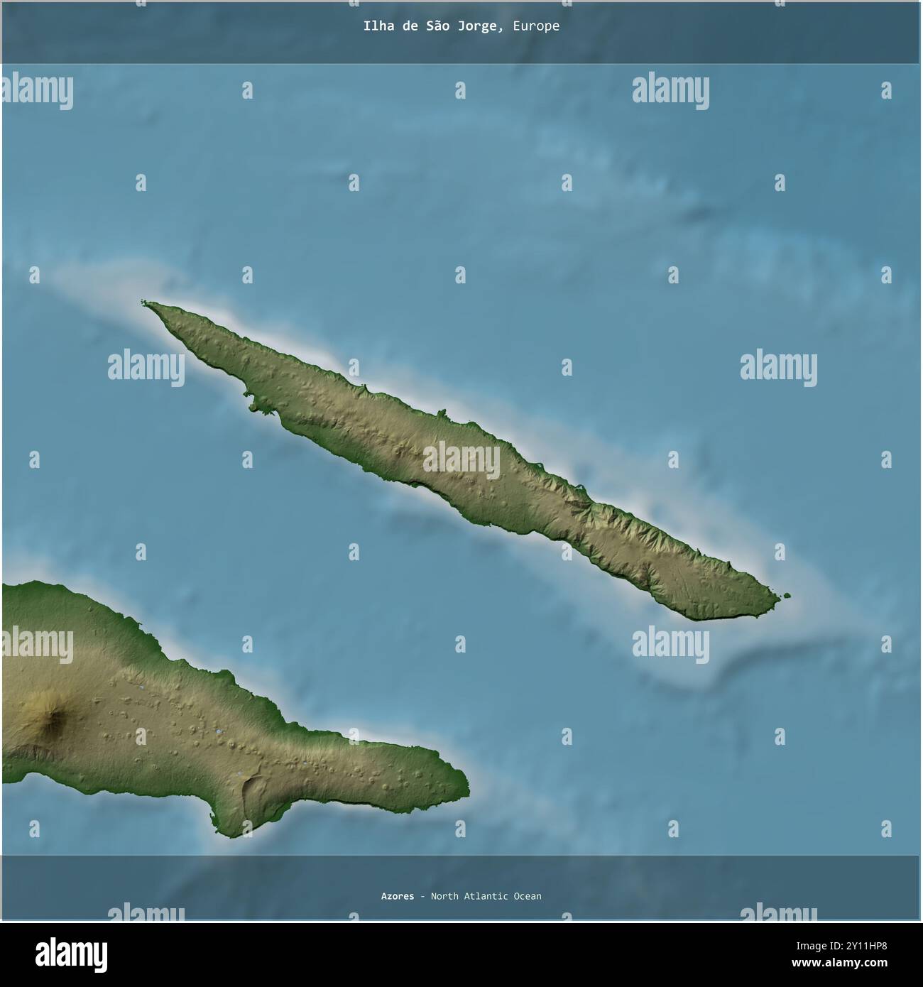 Ilha de Sao Jorge in the North Atlantic Ocean, belonging to Portugal ...
