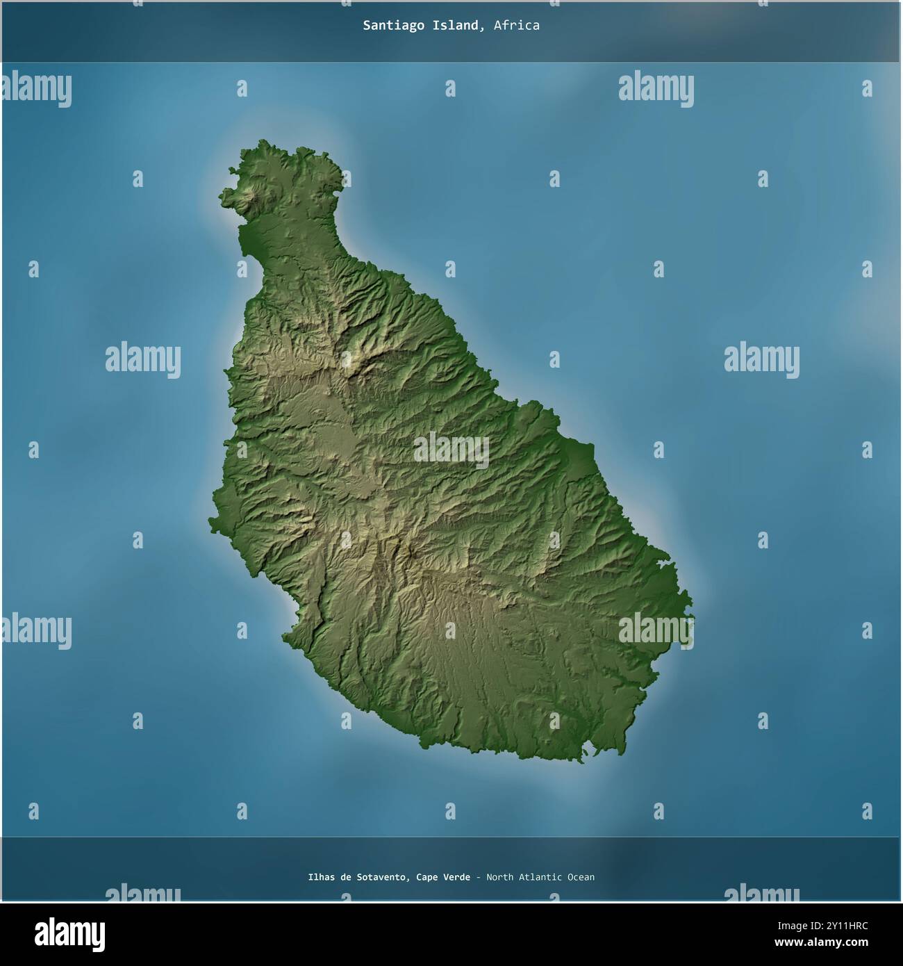 Santiago Island in the North Atlantic Ocean, belonging to Cape Verde, cropped to square on a ...