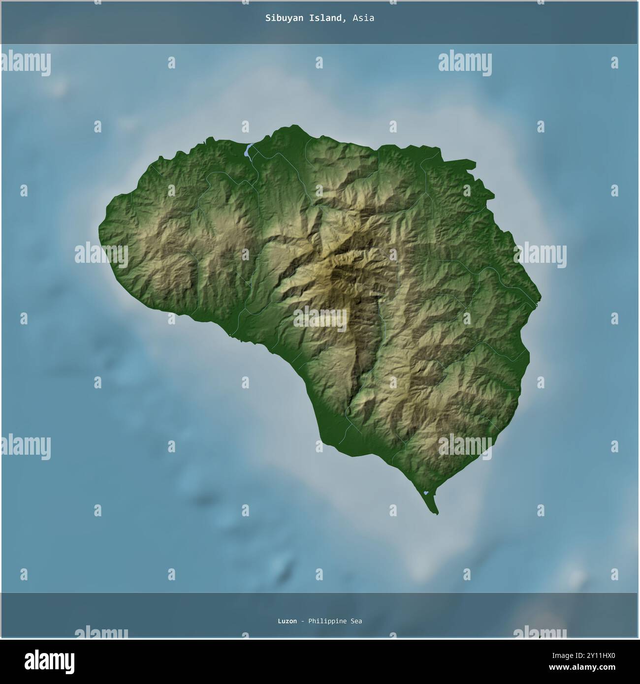 Sibuyan Island in the Philippine Sea, belonging to Philippines, cropped ...